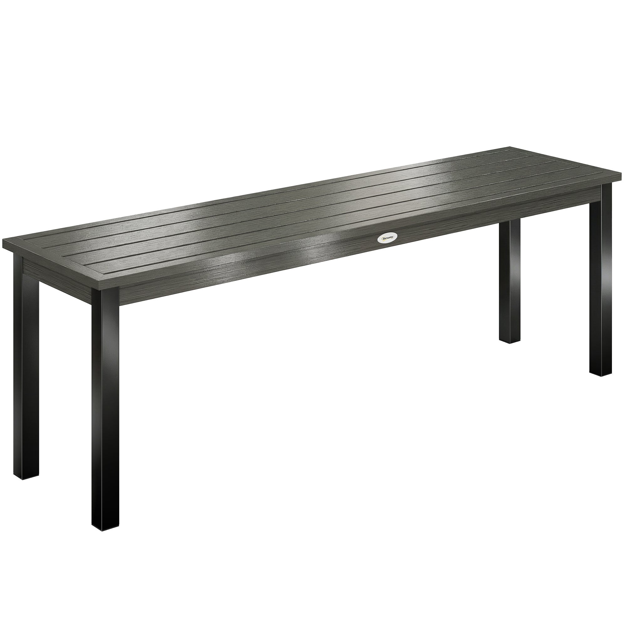 Banc de jardin 2 places avec lattes imitation bois, structure en acier ...