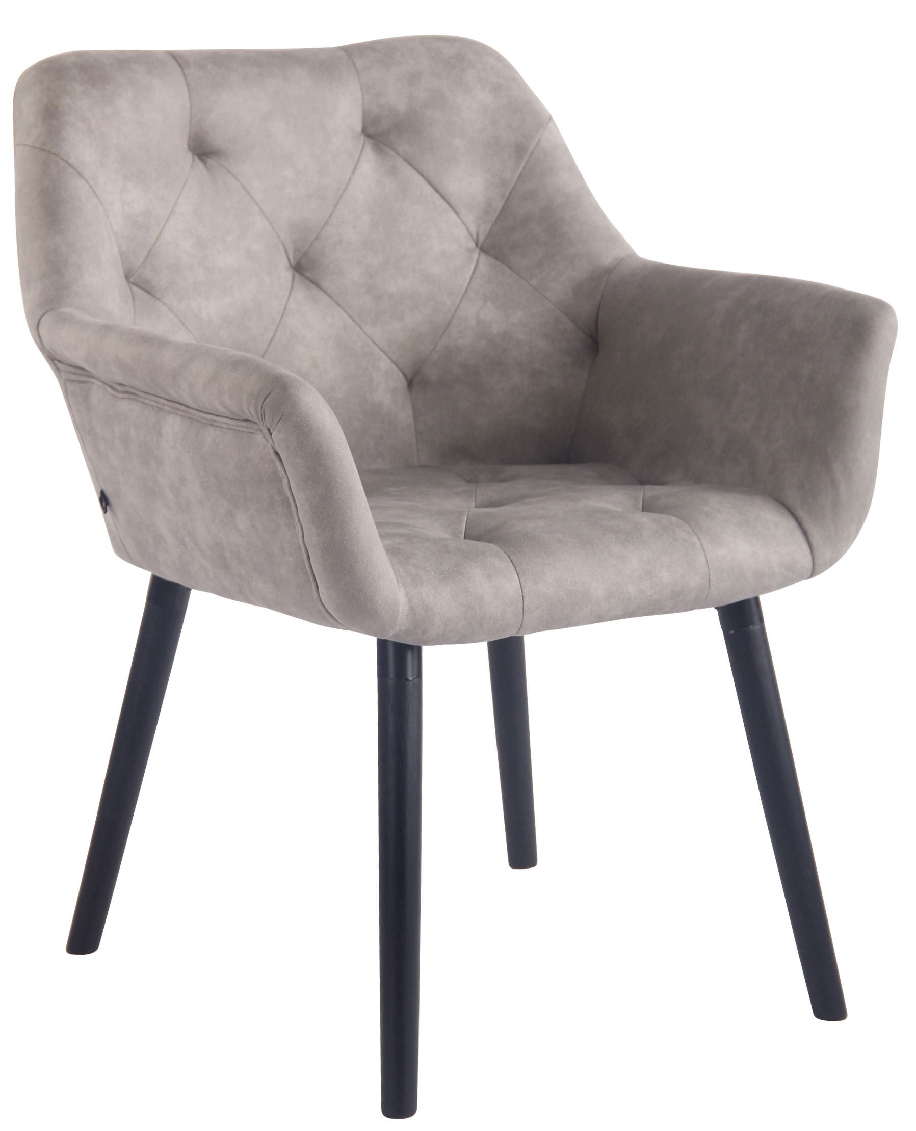 Silla de comedor Cassidy vintage de piel sintética gris negro | Leroy ...
