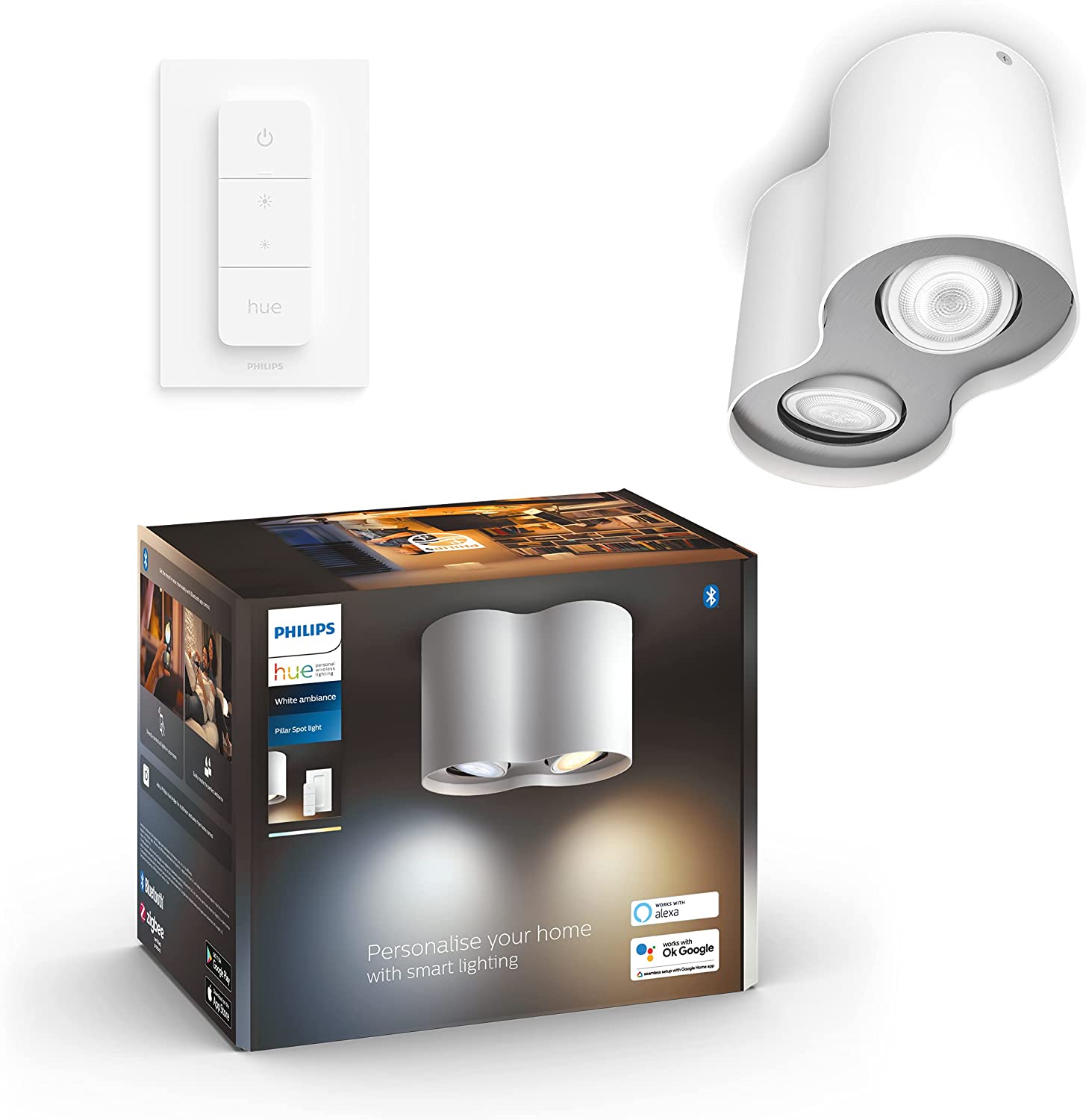 Ledkia Applique da Soffitto White Ambiance Doble Hue Pillar Bianco ...