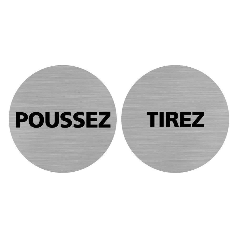 Pictogramme Tirez / Poussez Diamètre 76 mm Matière Adhesif | Leroy Merlin