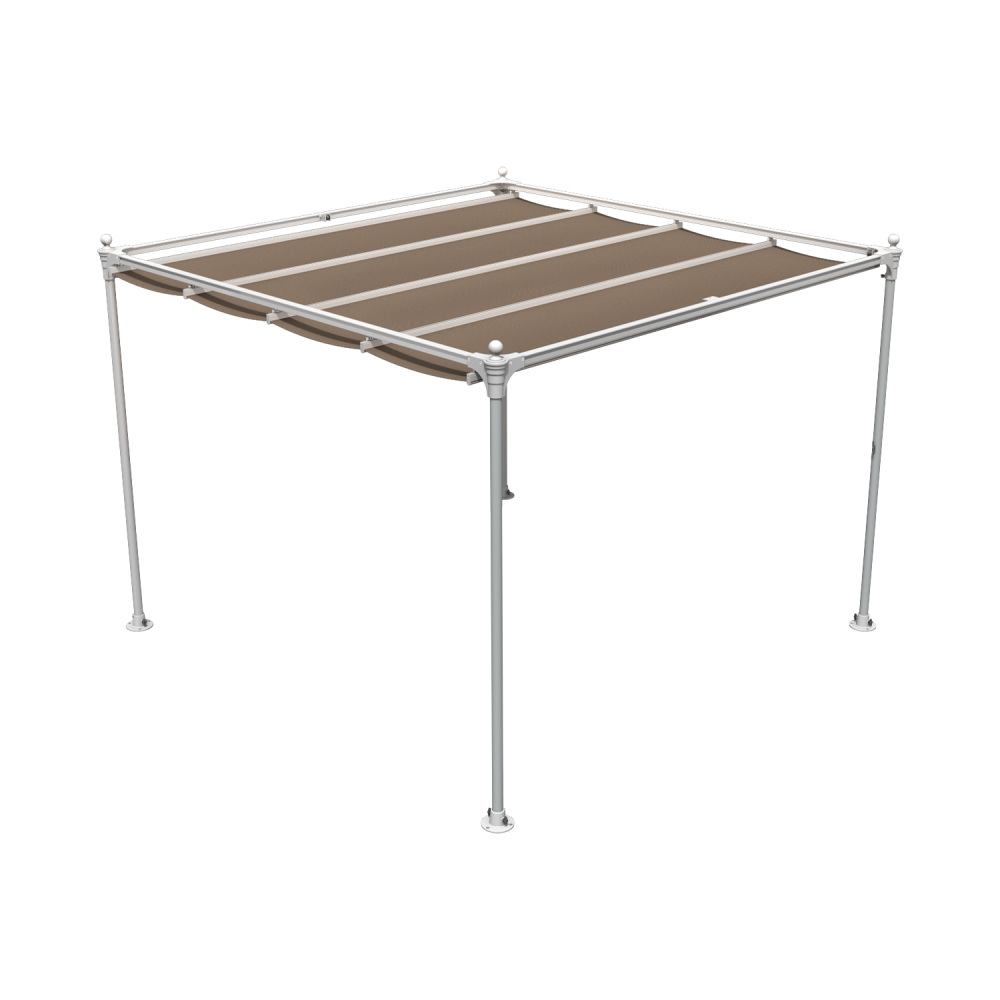 MONA - Pérgola de lona autoportante (Topo - Blanco - 3,00m x 3,00m ...