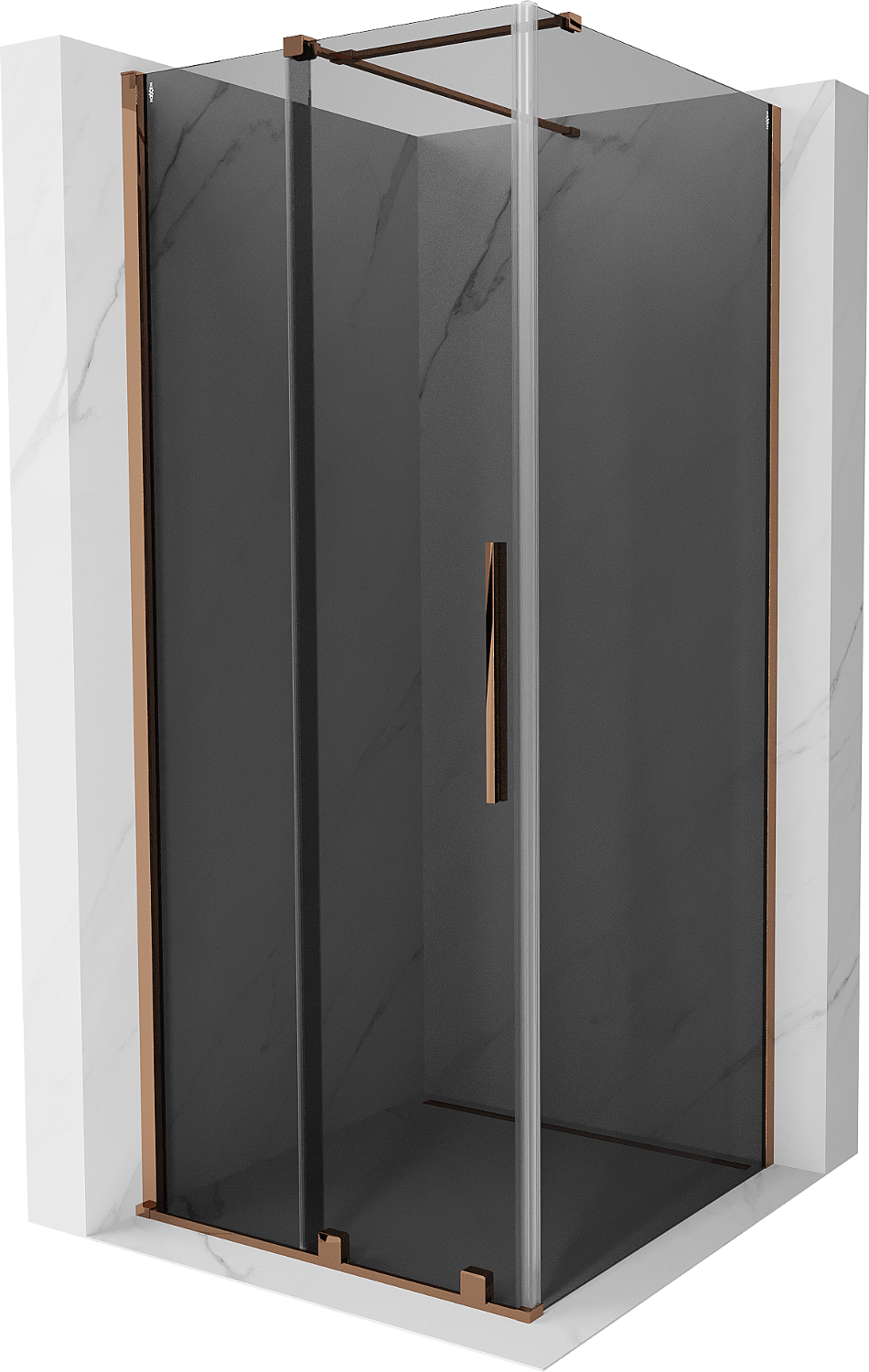Mexen Velar cabine de douche coulissante 90 x 90 cm, graphite, or rose ...