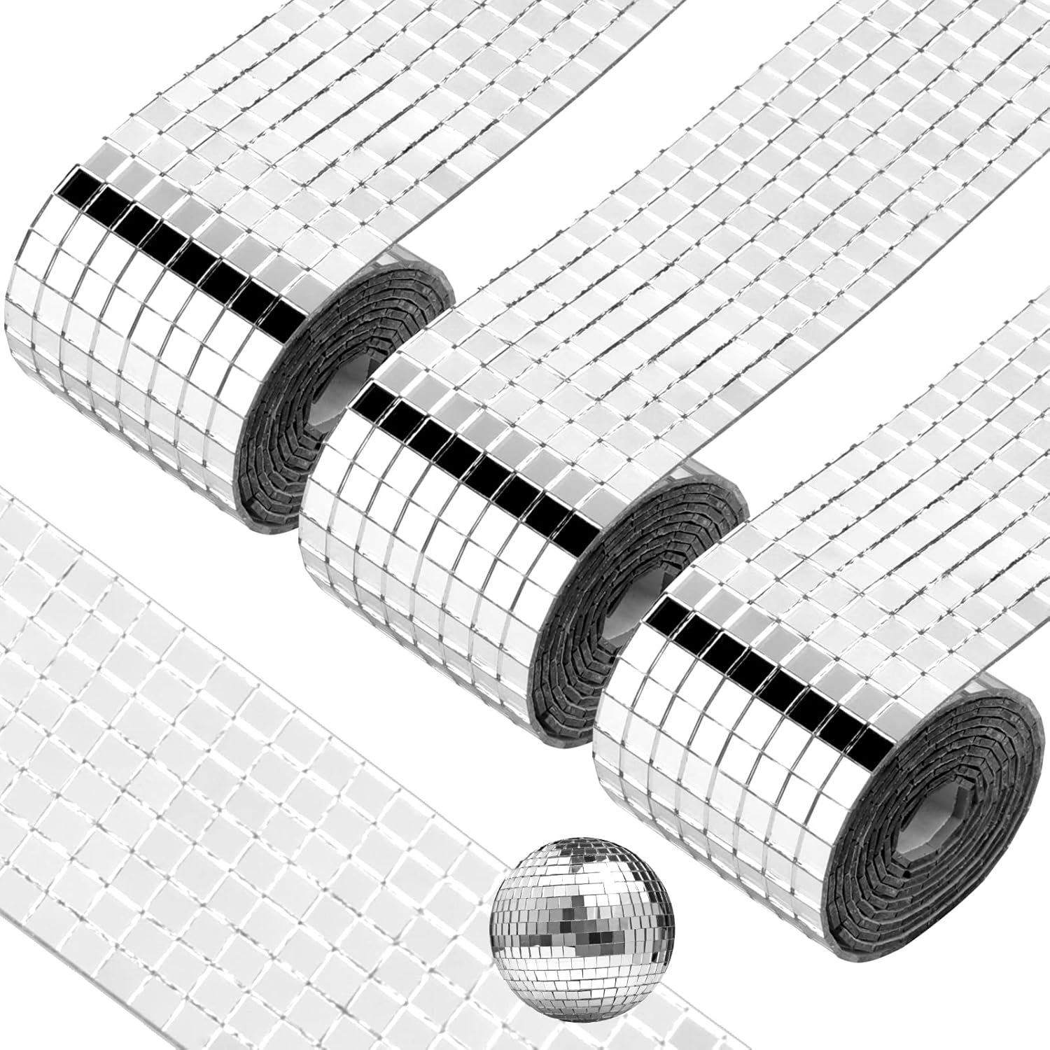 (100 x 4 cm, 3 rouleaux) 4800 pièces de mosaïque en verre miroir ...