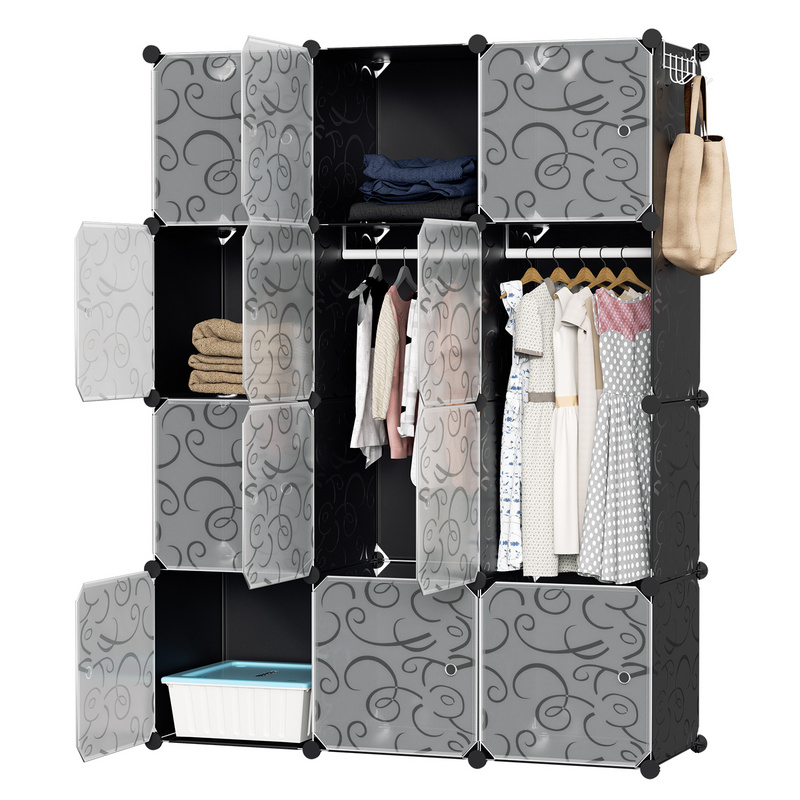 Armoire de Chambre en Plastique, 12 cubes Range-Vêtement Chaussure ...