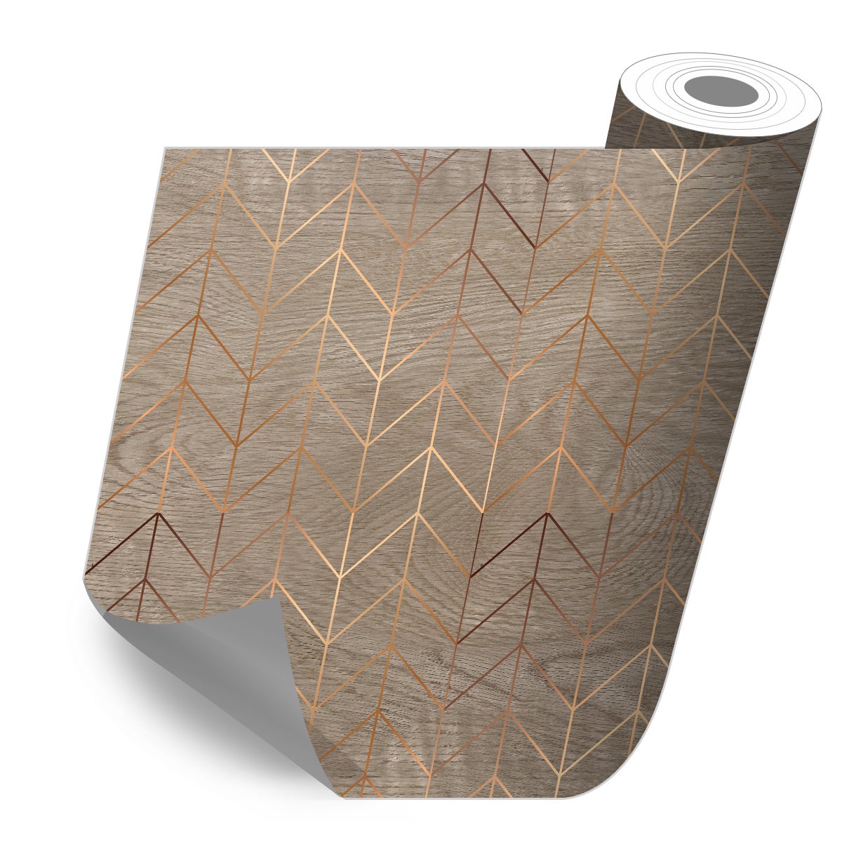 Rollo sticker Madera con zigzag dorado 65x100 cm | Leroy Merlin