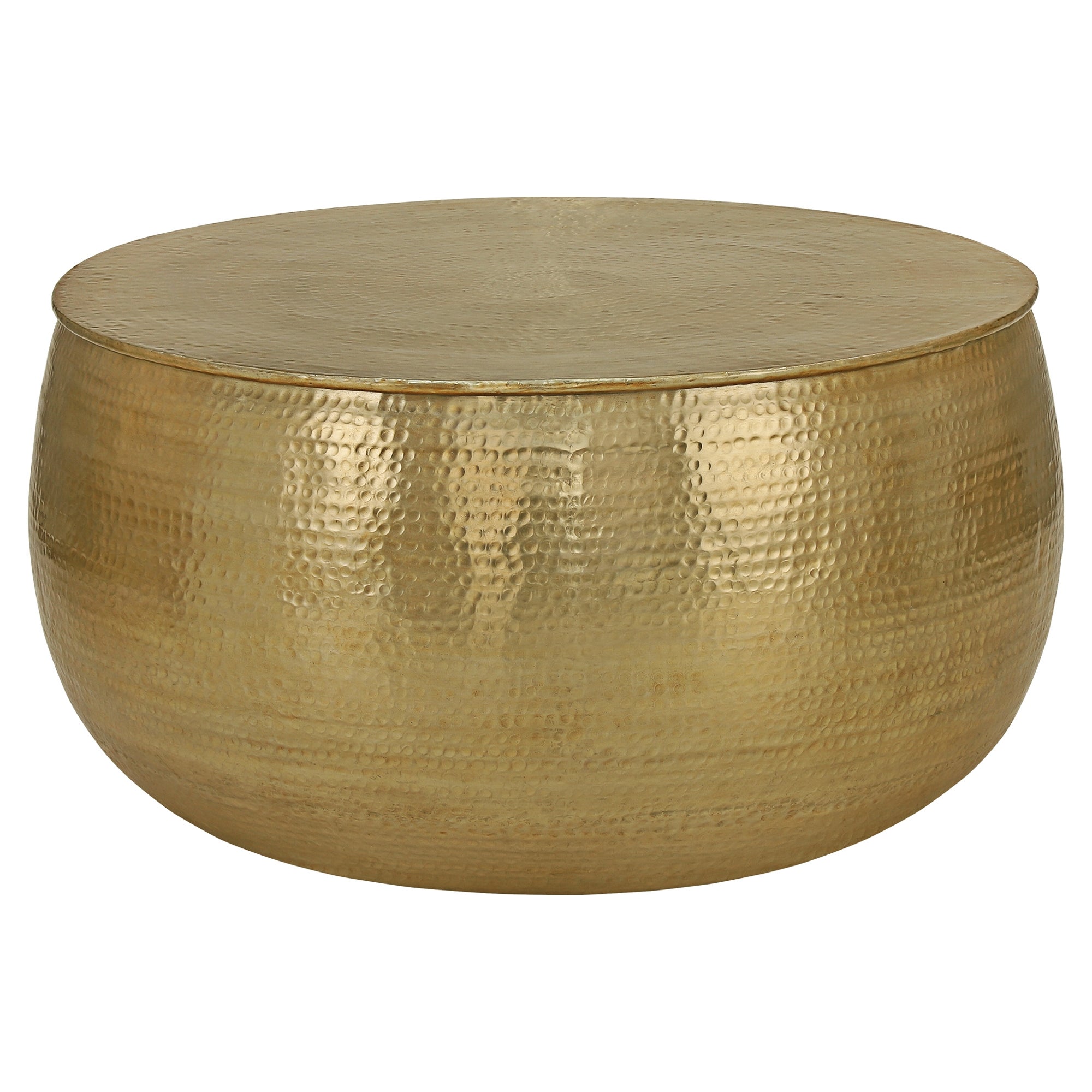 Table Basse Ø 90x45 Cm Or En Aluminium Aspect Martelé Womo-design ...