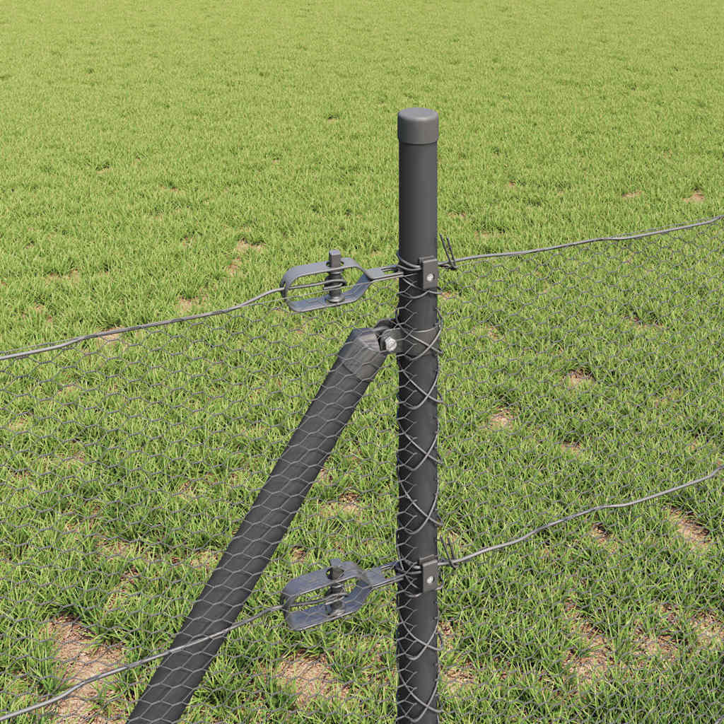 Poste para valla. Gris, 25 x 0,8 m (malla de 13 mm). Acero y PVC ...