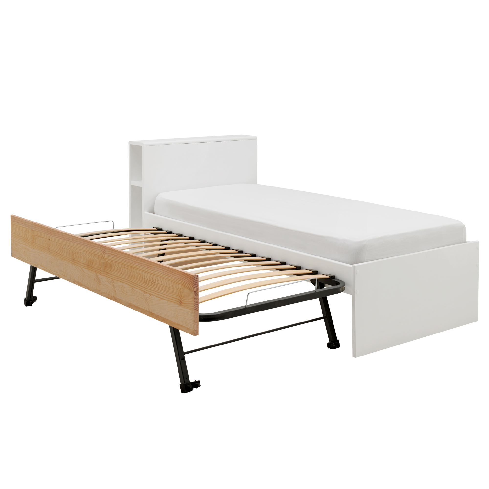 Lit gigogne bois massif Sebastian--Blanc/Bois | Leroy Merlin