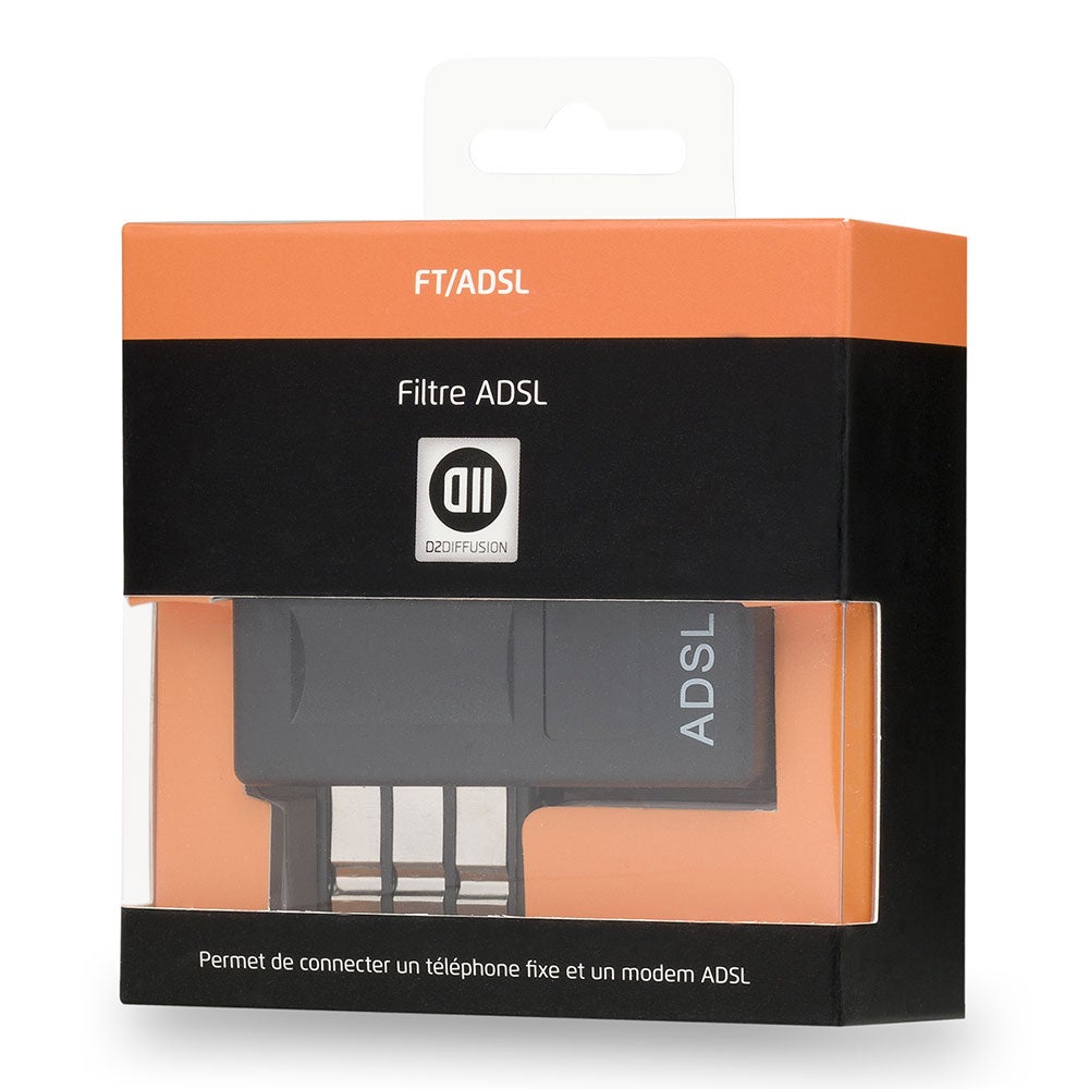 Fiche téléphonique avec filtre ADSL mâle/femelle + entrée RJ11 femelle ...