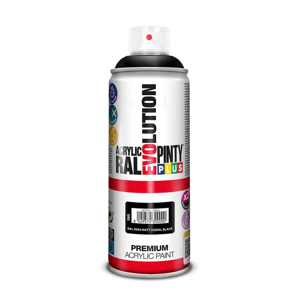 Peinture en spray Pintyplus Evolution RAL 9004 Signal Black 400 ml Mat ...