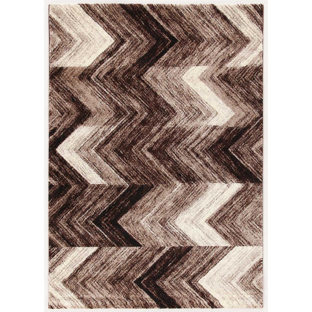 Tapis chambre 80x150 tissé marron rectangle motif géométrique COLORS ...