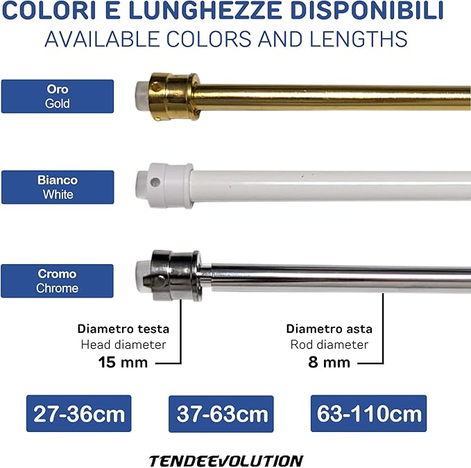 Tige à ressort en acier galvanisé - Bâtons de pression extensibles 37 ...