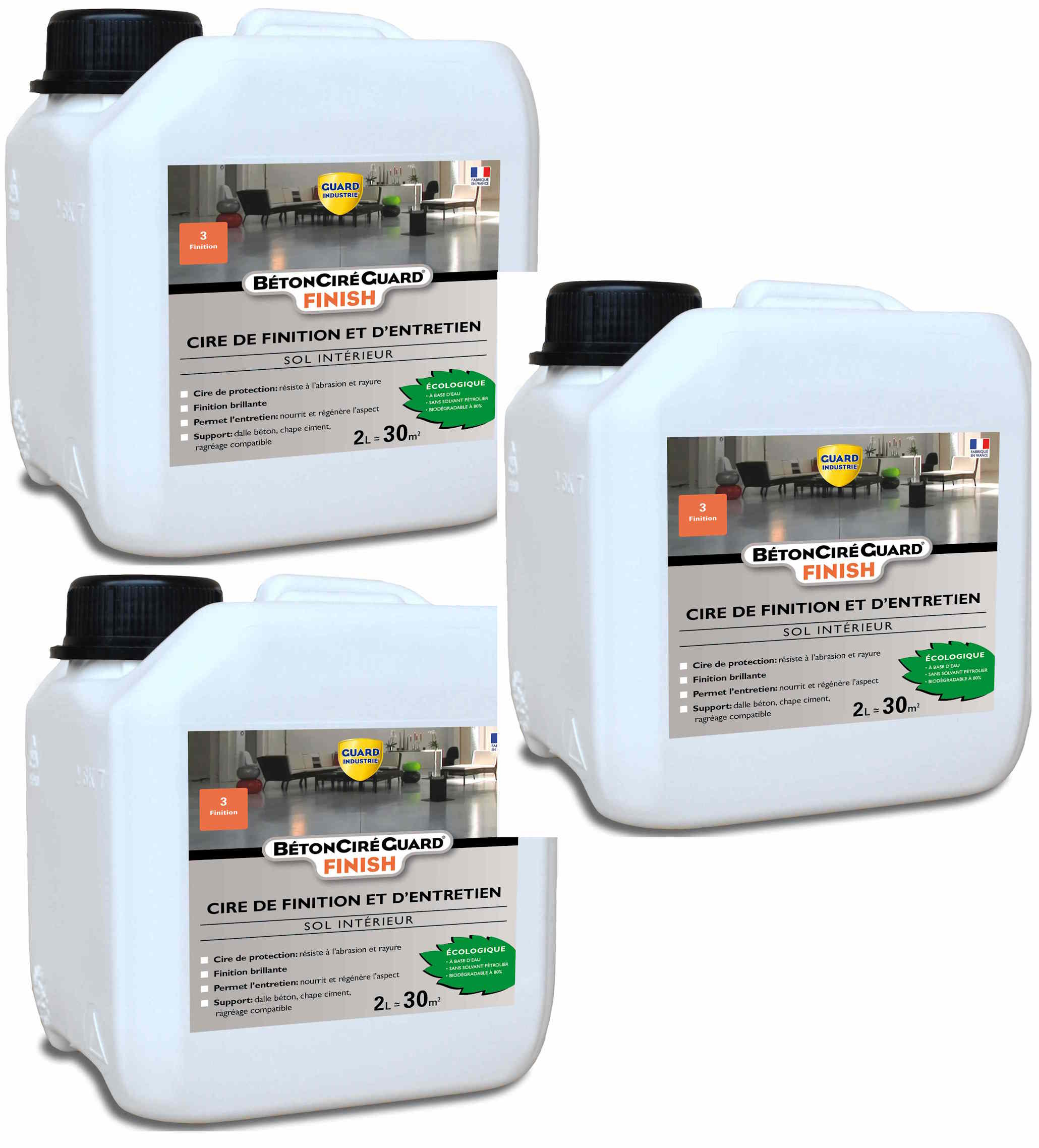 Béton Ciré Finish - 6 litres - 3 X 2L - traite 90 m² | Leroy Merlin