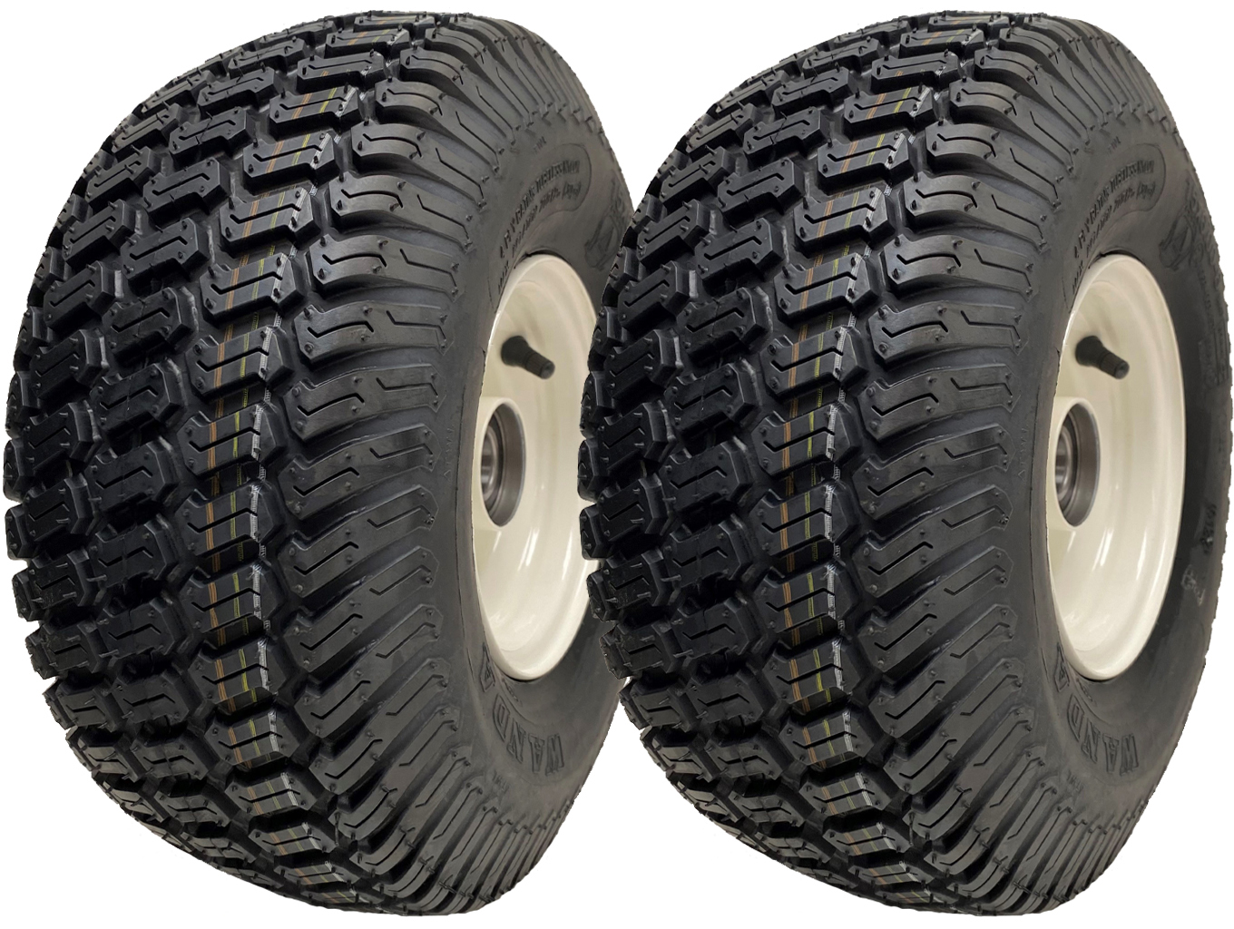 15x6.00-6 Grass Lawnmower Wheels Tyres Fitted on Rims 25mm Bearings ...