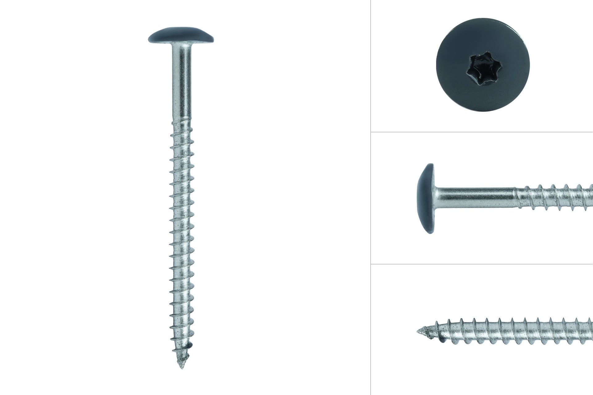 Wovar Vis à tête cylindrique Anthracite Acier inoxydable 4.8 x 50 mm ...