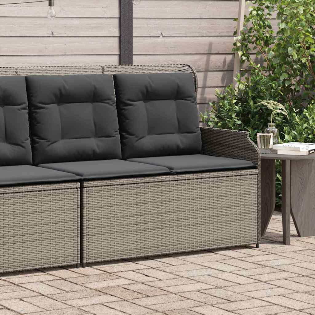 Banc inclinable de avec coussins gris résine tressée | Leroy Merlin