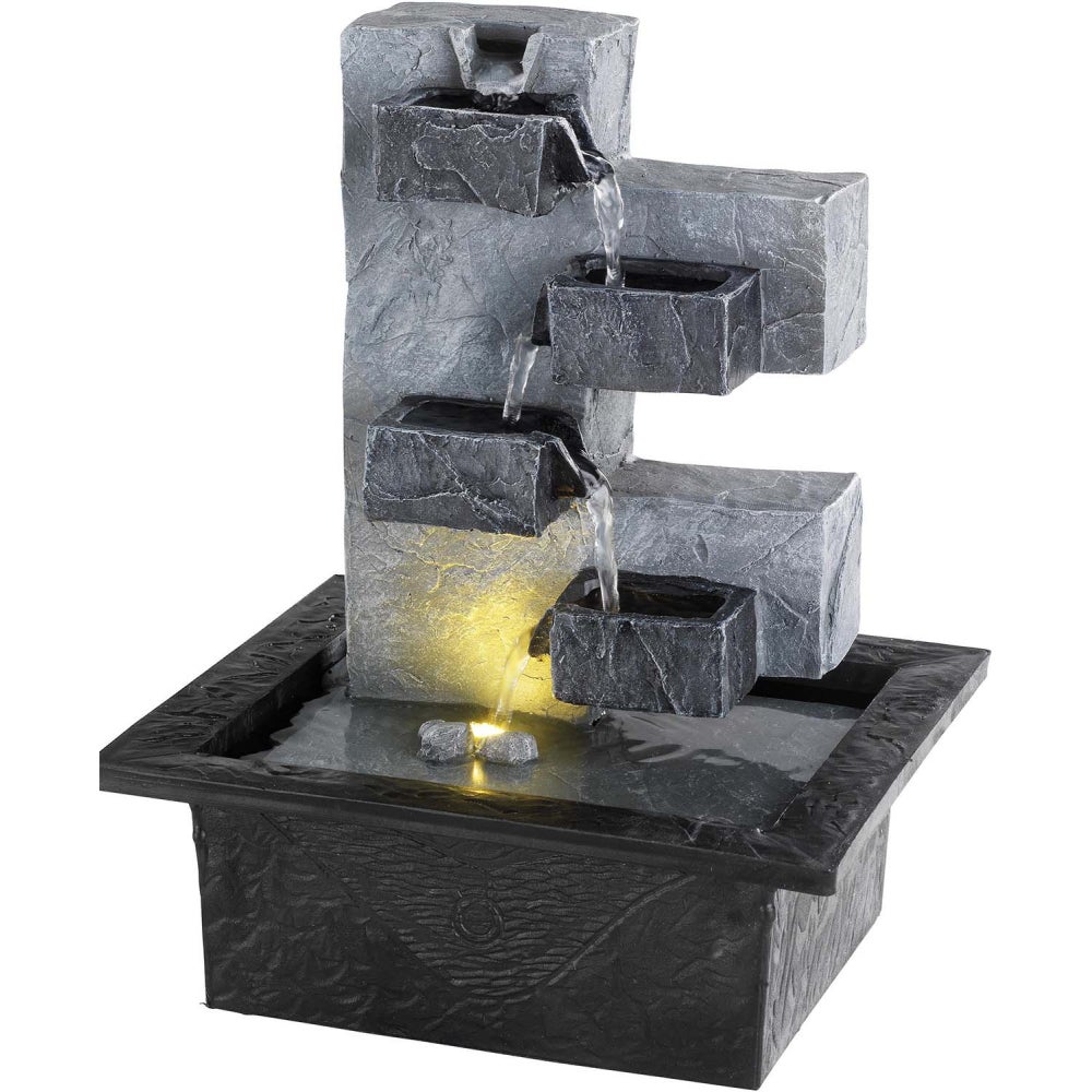 Fontaine extérieure en polyrésine avec LED Cascade Modèle 2 Lumineo ...