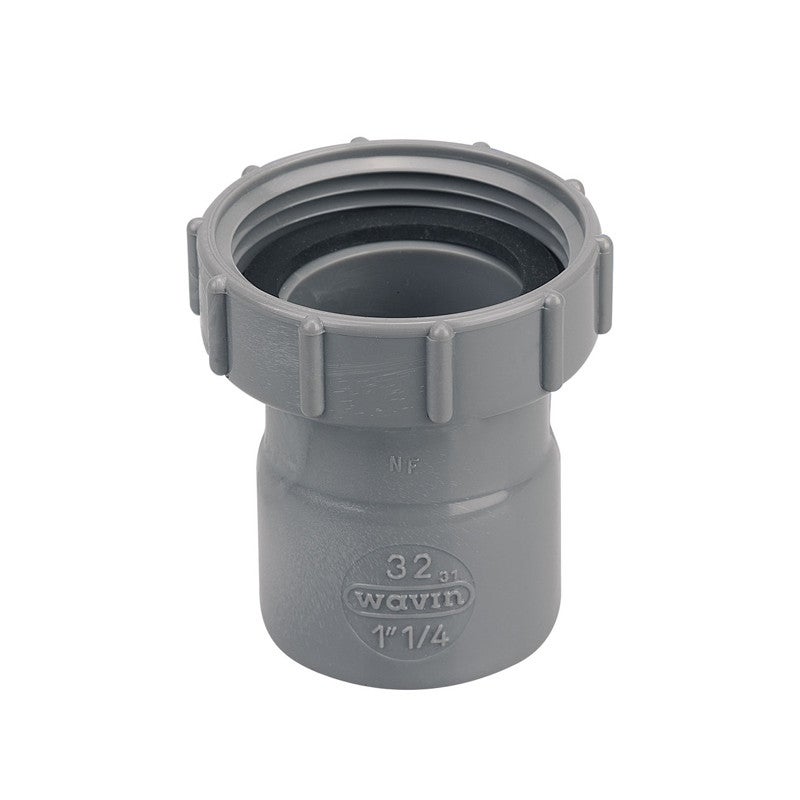 Douille d évacuation PVC double Femelle D40 avec écrou 40x49 WAVIN ...