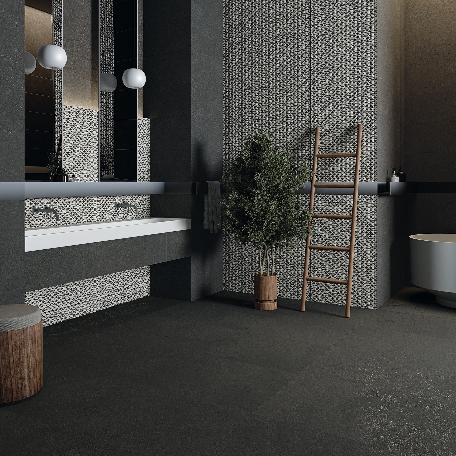 Carrelage faïence mur effet terrazzo beige 32x99 cm BLACK R BRAIDED ...