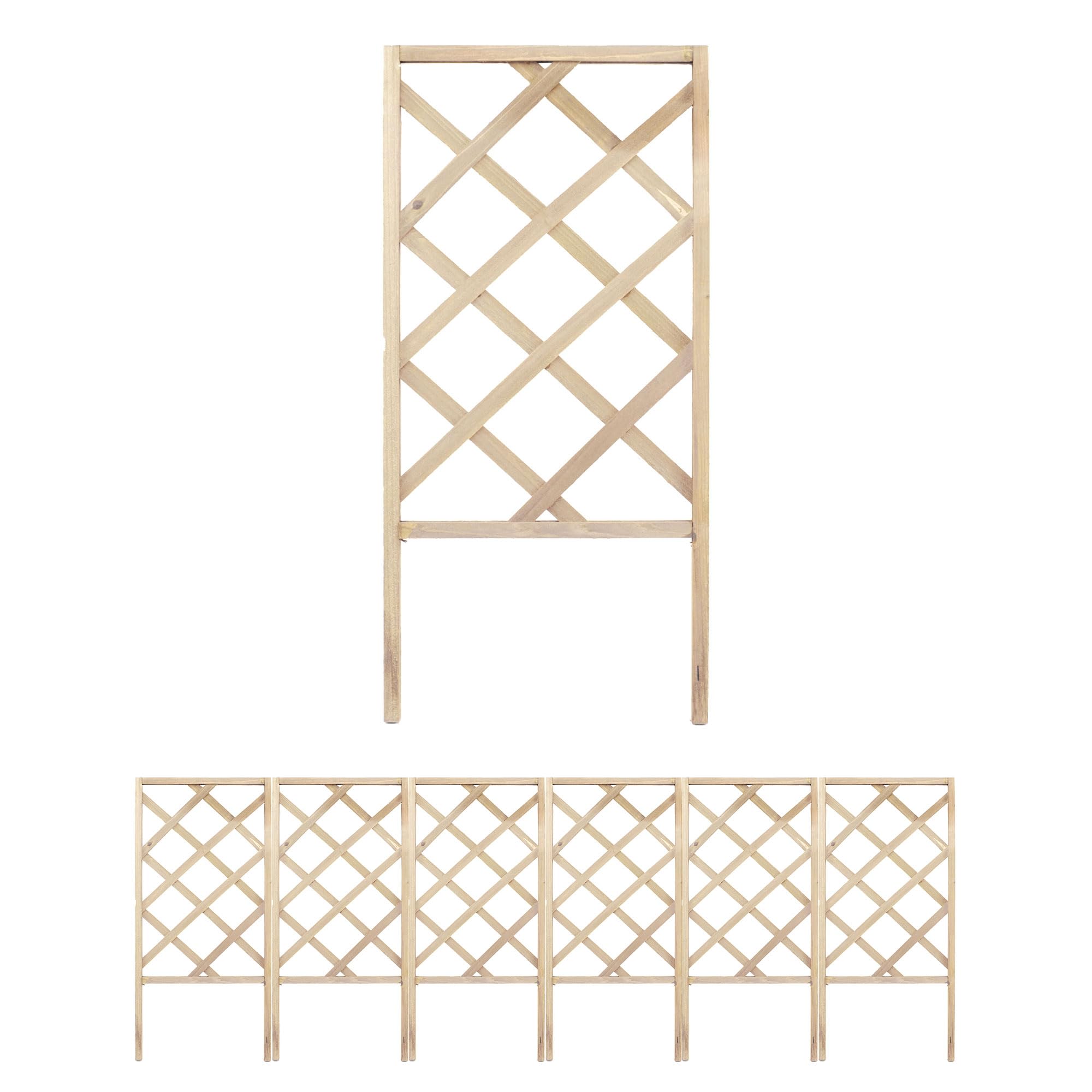 Lot de 6 Panneaux en Treillis en Bois - Décoration pour Intérieur ou ...