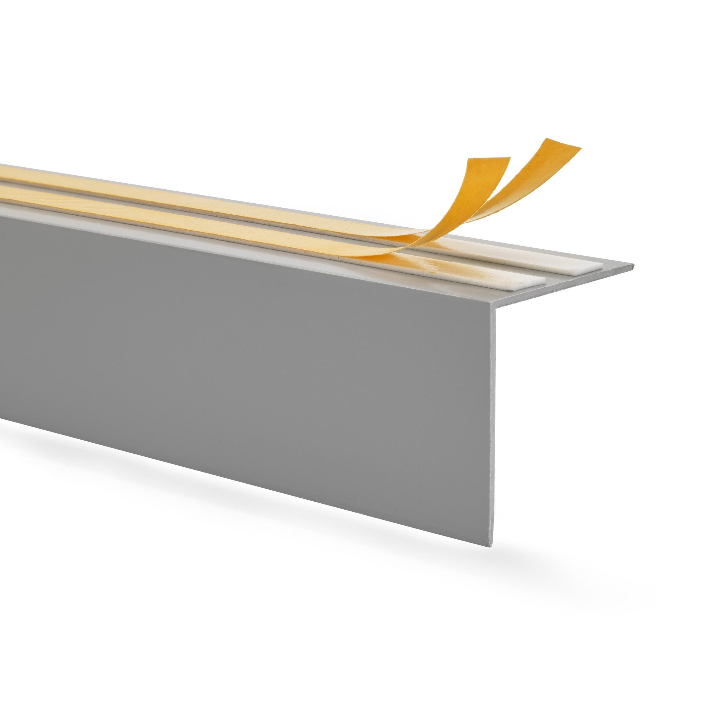 QUEST Cache-tringle à rideau en PVC 40x40mm, 2m, auto-adhésif, gris ...