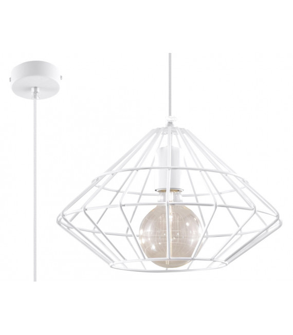 Suspension UMBERTO acier blanc 1 ampoule | Leroy Merlin