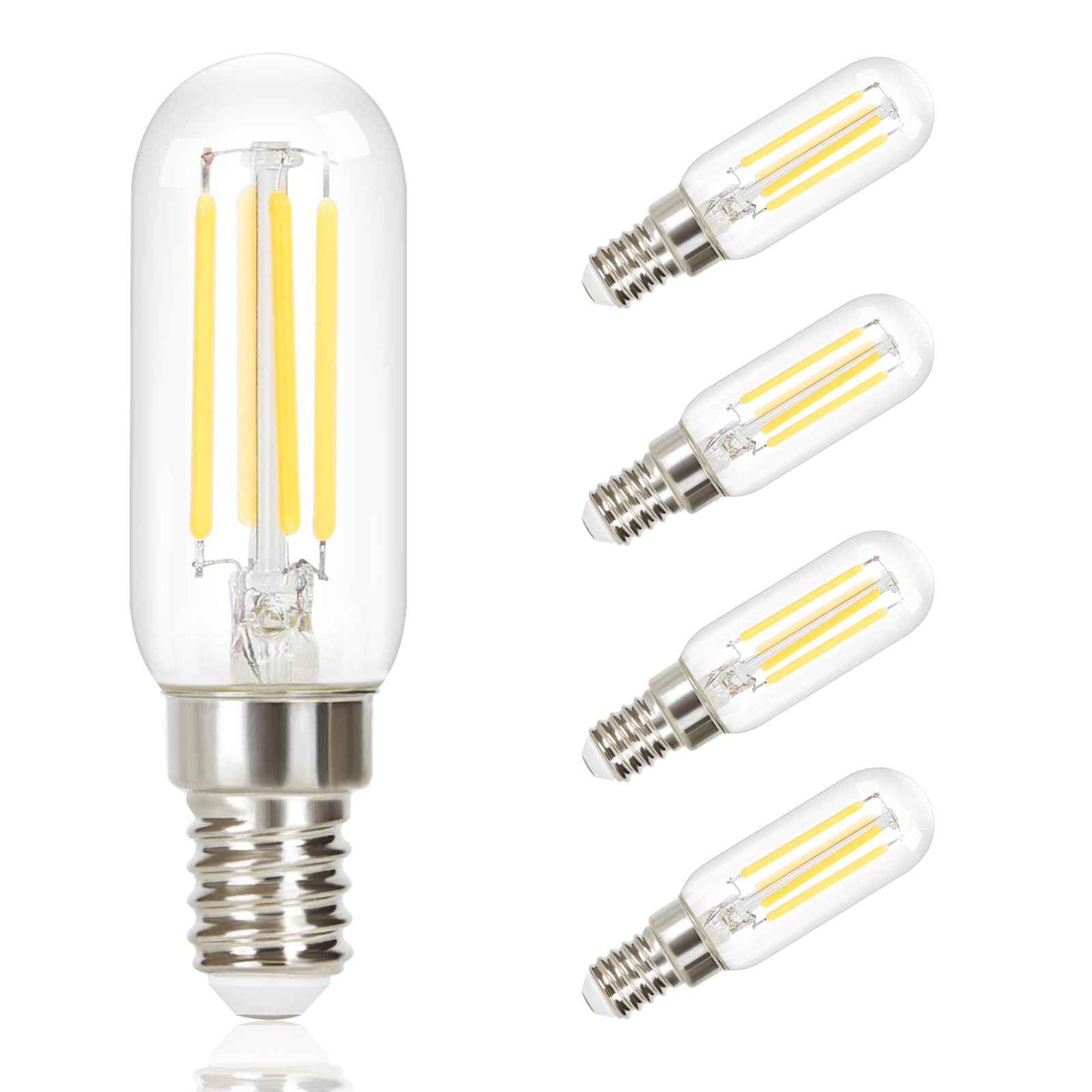 NETTLIFE Lot de 4 ampoule LED E14 lampe vintage - T25 blanc chaud filament ampoule Edison 2700K ...