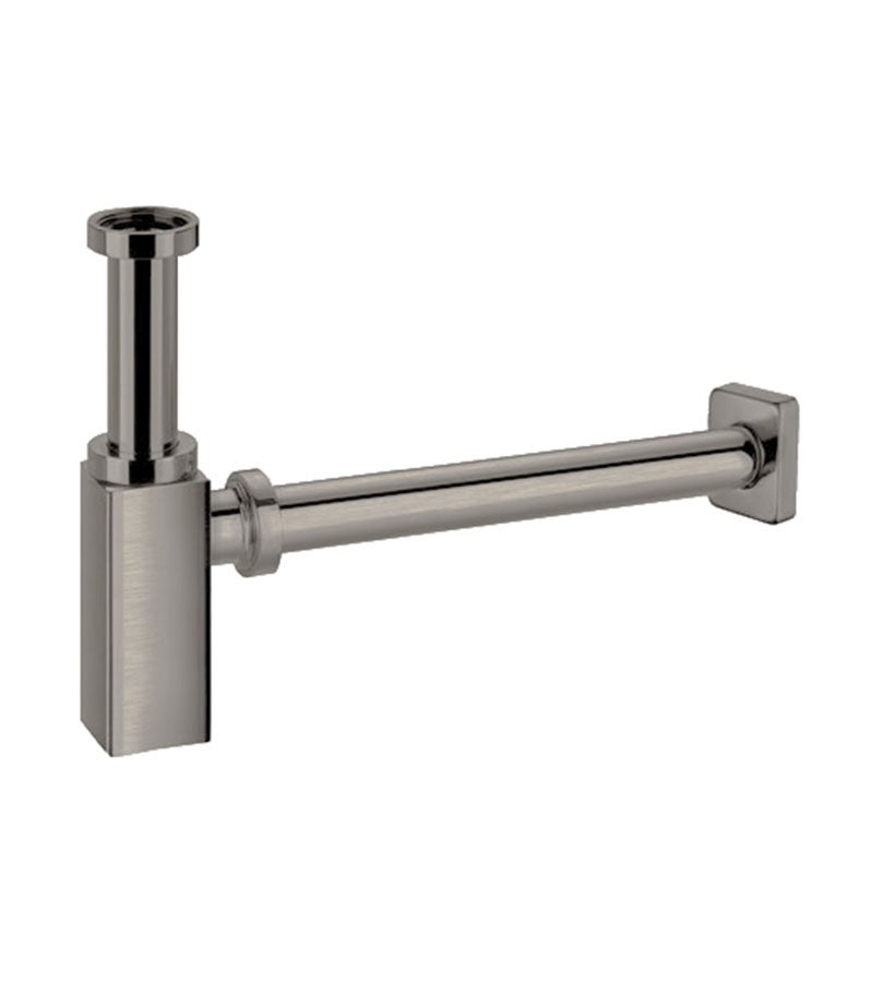 Siphon lavabo Square PVD Gris Acier Brossé | Bricoman