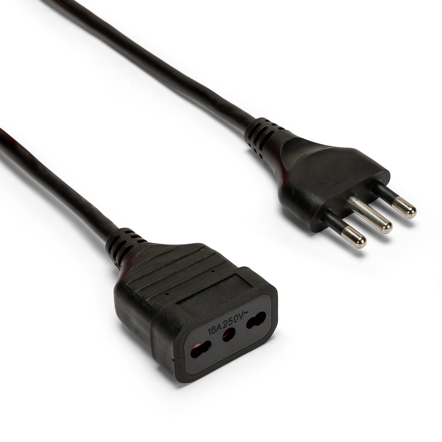Cable alargador 5 mt 16a enchufe y zócalo 3g1 mm² cable negro | Leroy ...