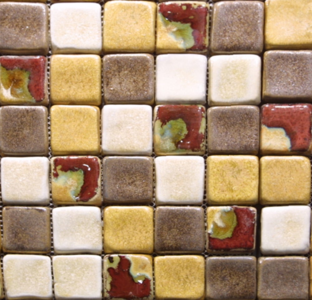 Mosaico cerámico enmallado relieve y esmaltado de 30x30 Mod. Barro ...