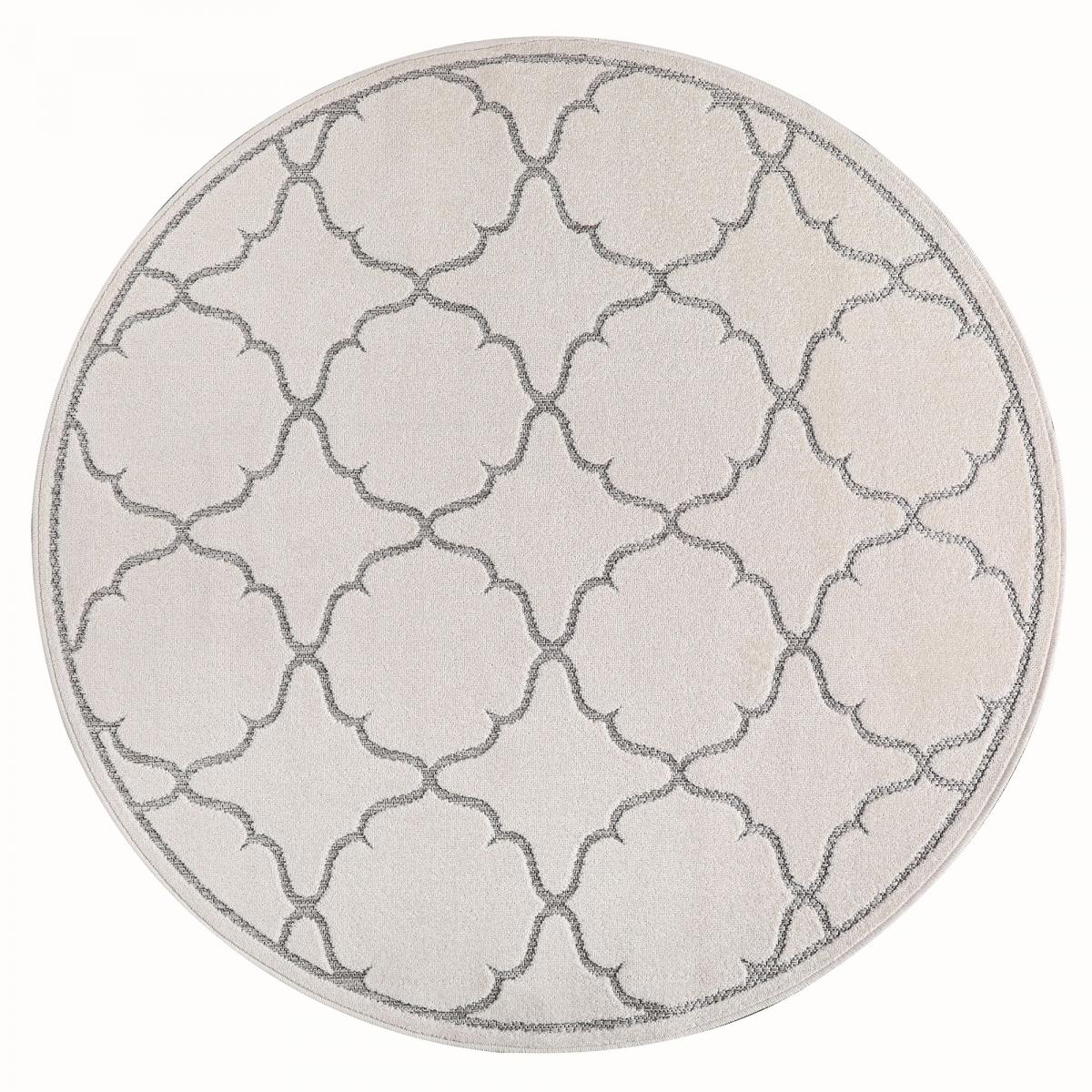 Tapis rond d'extérieur Ø200cm tissé kilim crème KUMA | Leroy Merlin