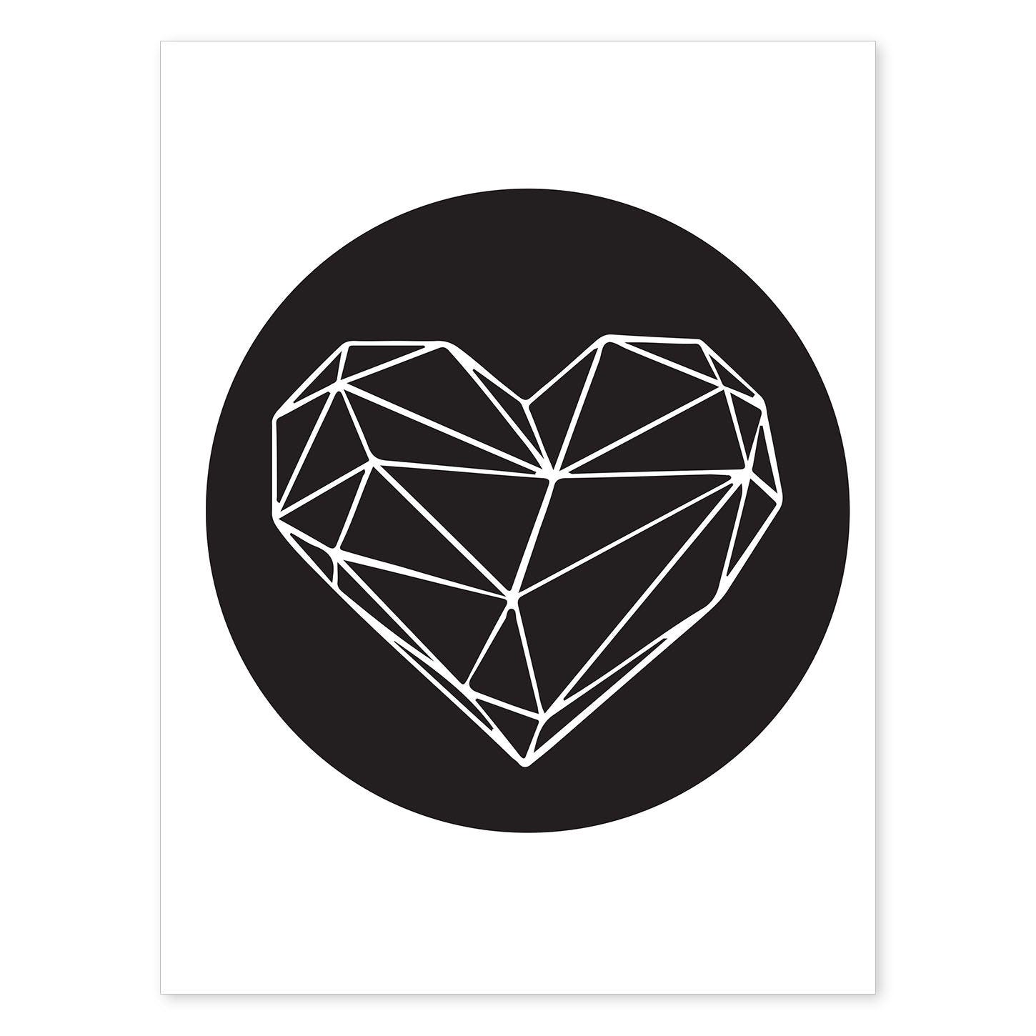 Publier Avec Un Dessin De Ligne Nordique Lame Du Cœur De Diamant