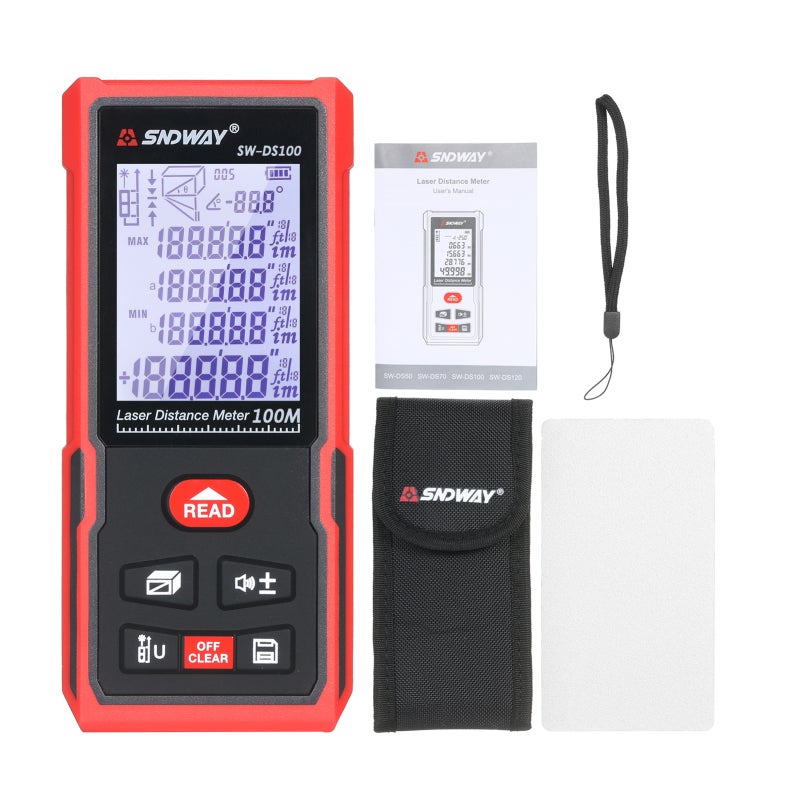 Telémetro láser electrónico portátil de mano SW-DS100 con regla ...
