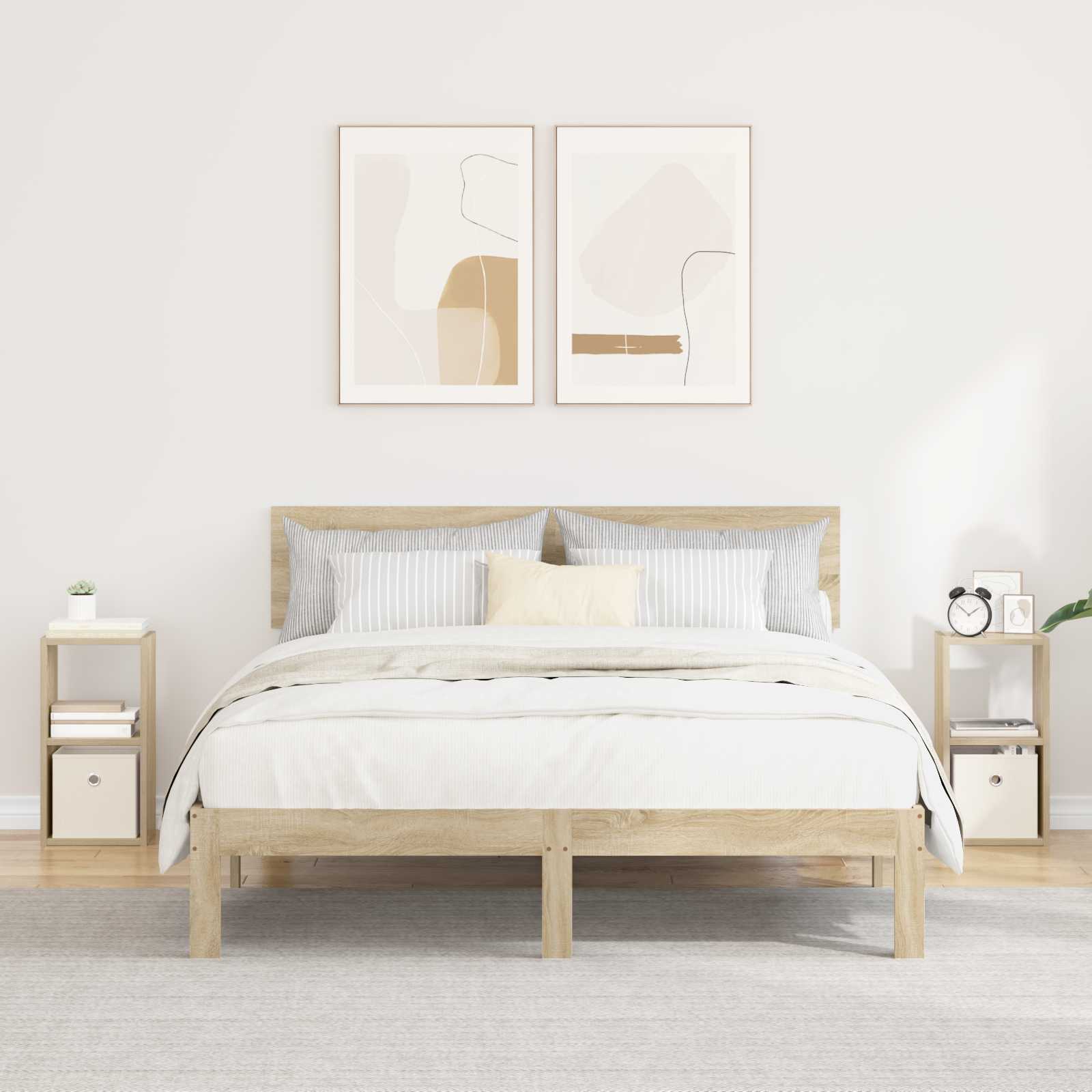 Table de chevet 2 pcs Chêne 25,5 x 22 x 49,5 cm | Leroy Merlin