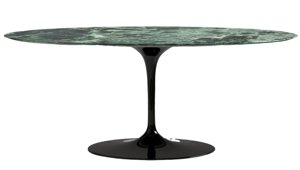 Table tulipe ovale en marbre Haute de gamme-Plateau Marbre verde alpi ...