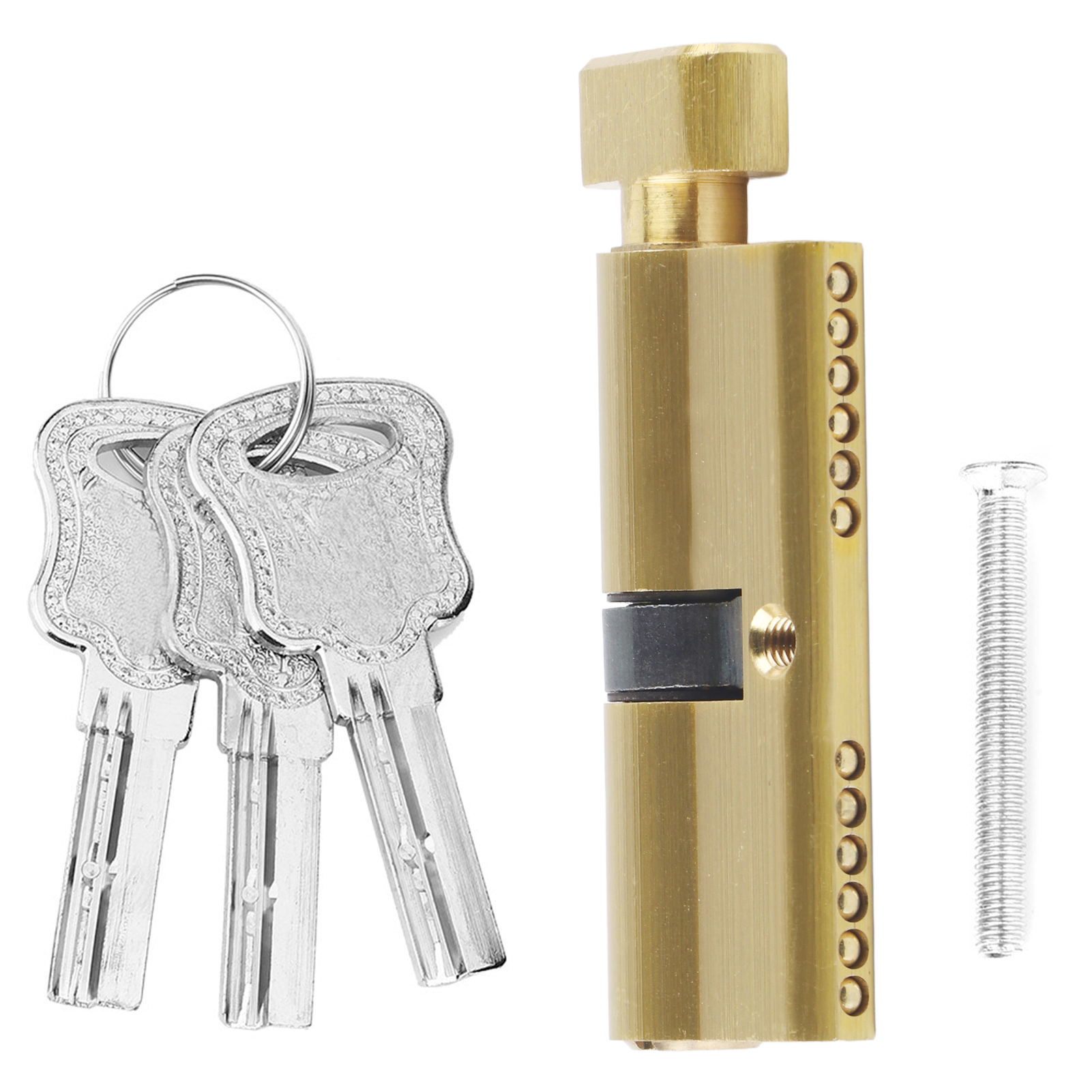 Cylindre de serrure de porte en cuivre 3 clés, antivol de sécurité à ...