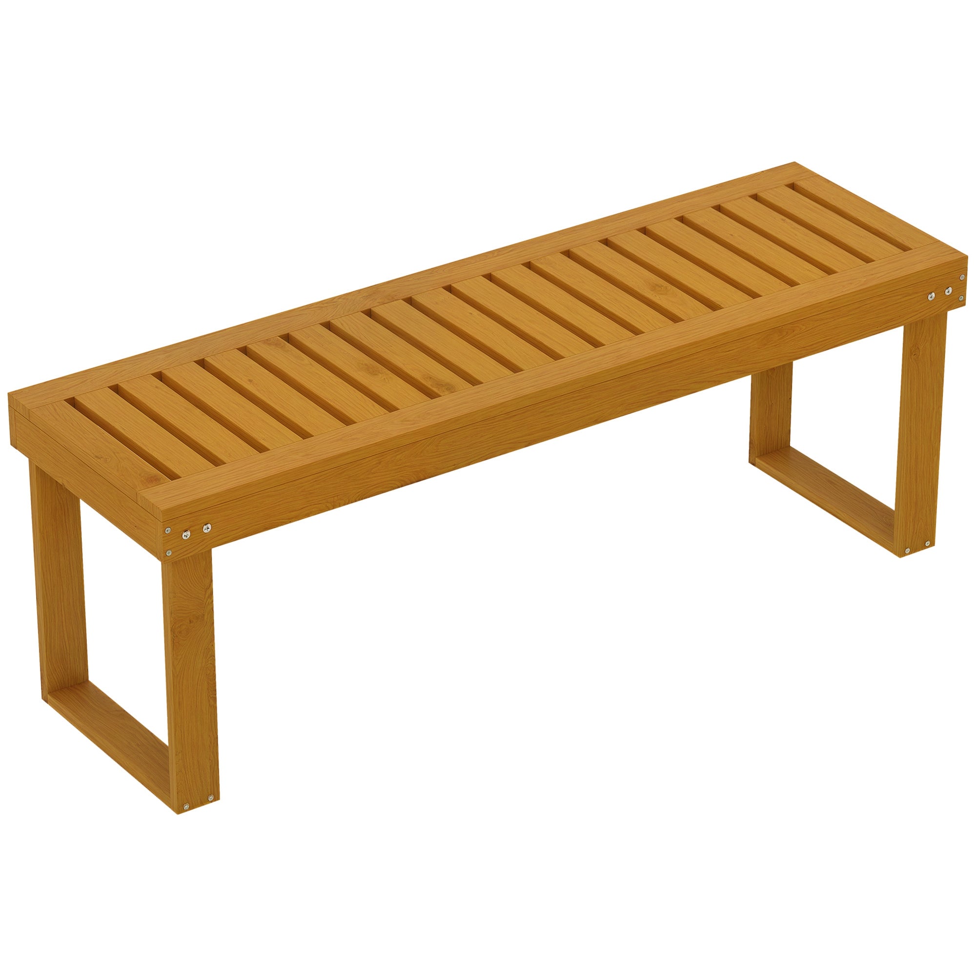 Banc de Jardin 2 Places Bois Teck 120x34x43cm Charge 300kg Extérieur ...