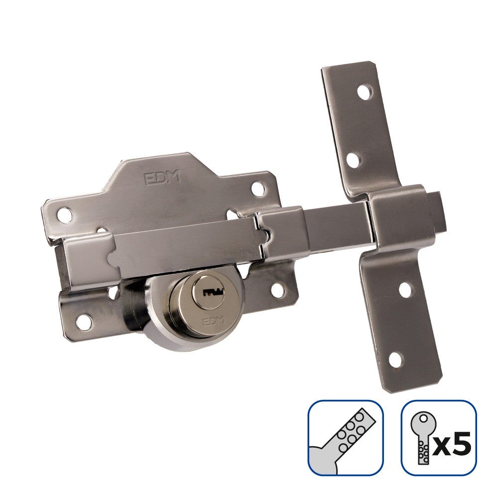 Verrou de sécurité nickel 5 clés inclus | Leroy Merlin