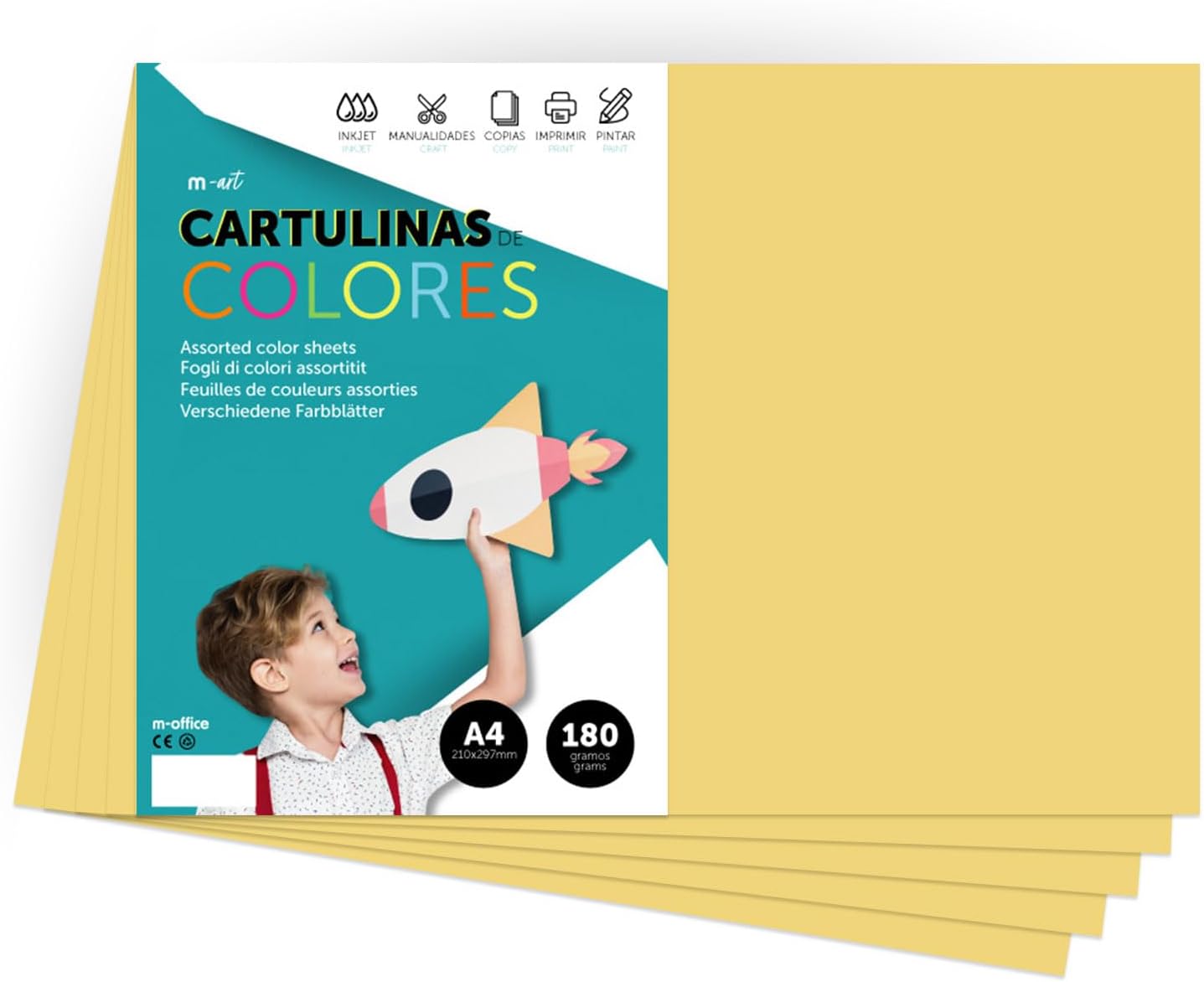 Cartulina de Colores, Cartulina A4 Colores Intensos, Hojas de ...