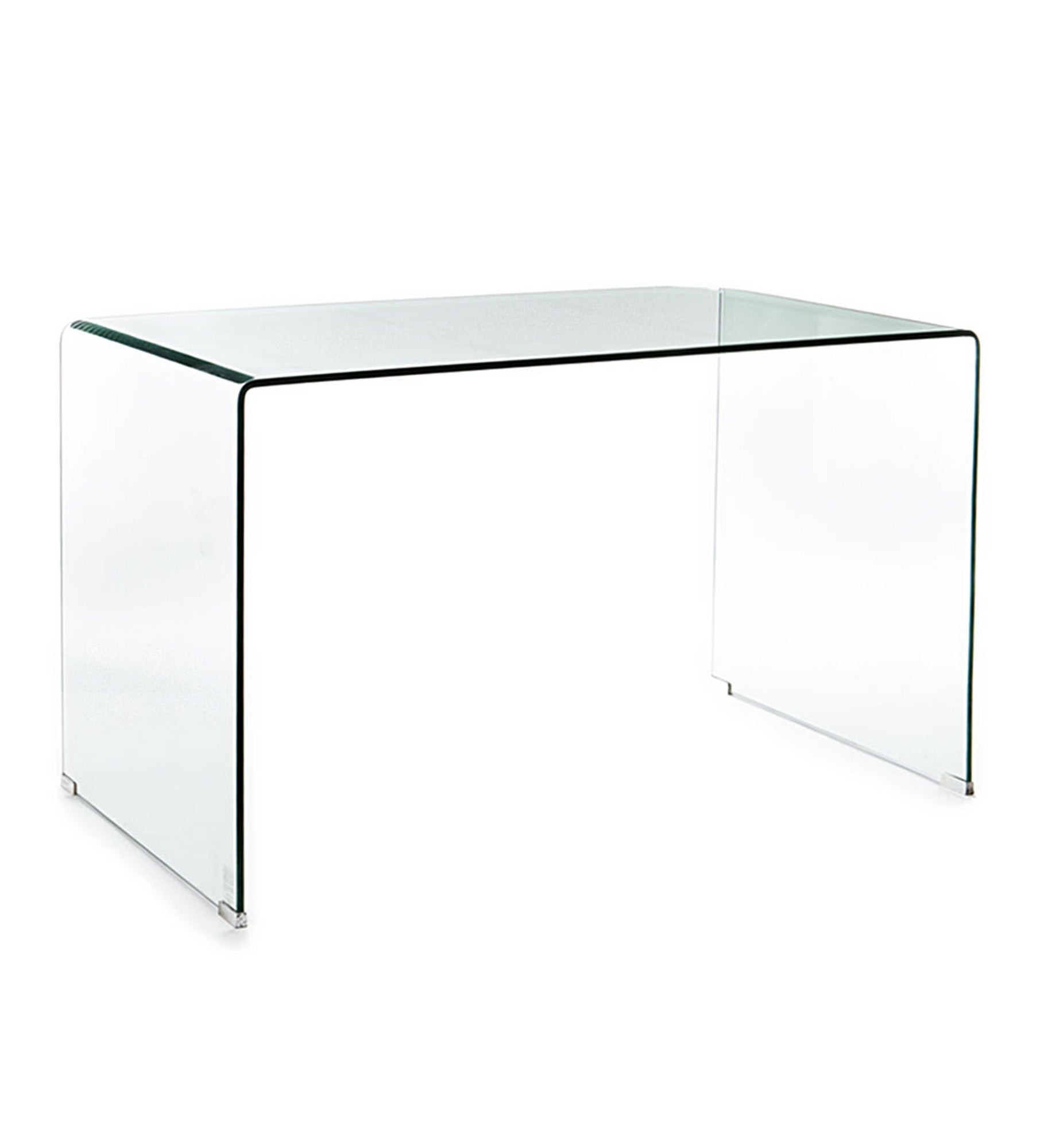 Escritorio Bend en cristal curvado transparente cm. Al.74 x L.126 x P ...