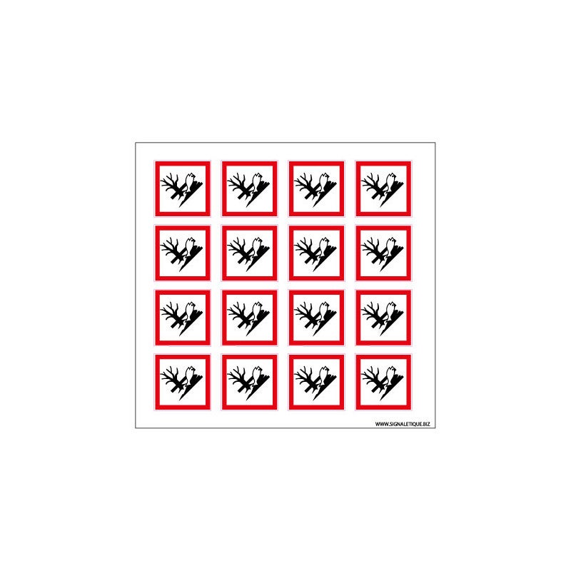 Planche de Pictogrammes RISQUES POUR L'ENVIRONNEMENT (SGH09_PL) 20 x 20 ...