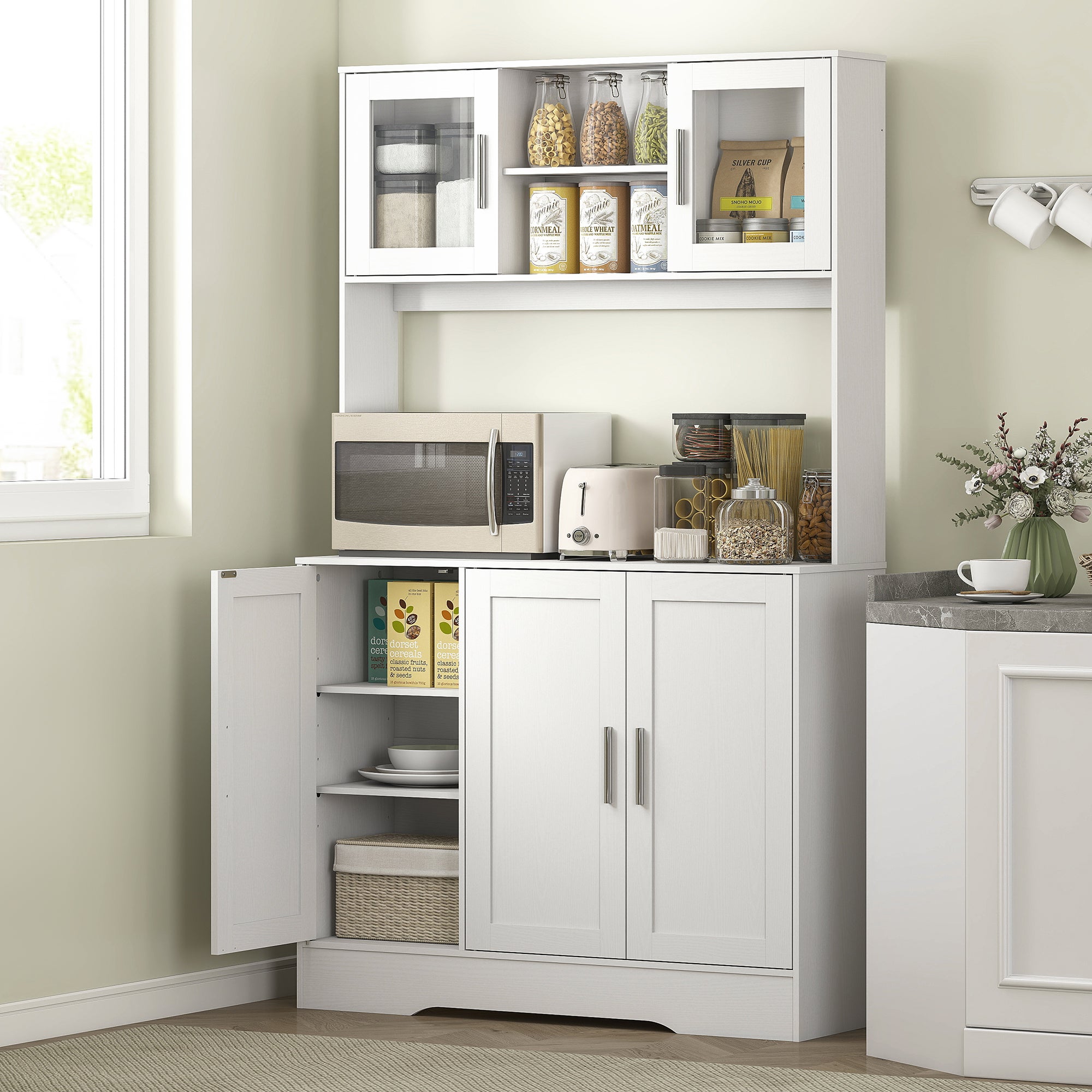 Armoire de cuisine, MDF, panneau de particules, espace ouvert, portes ...