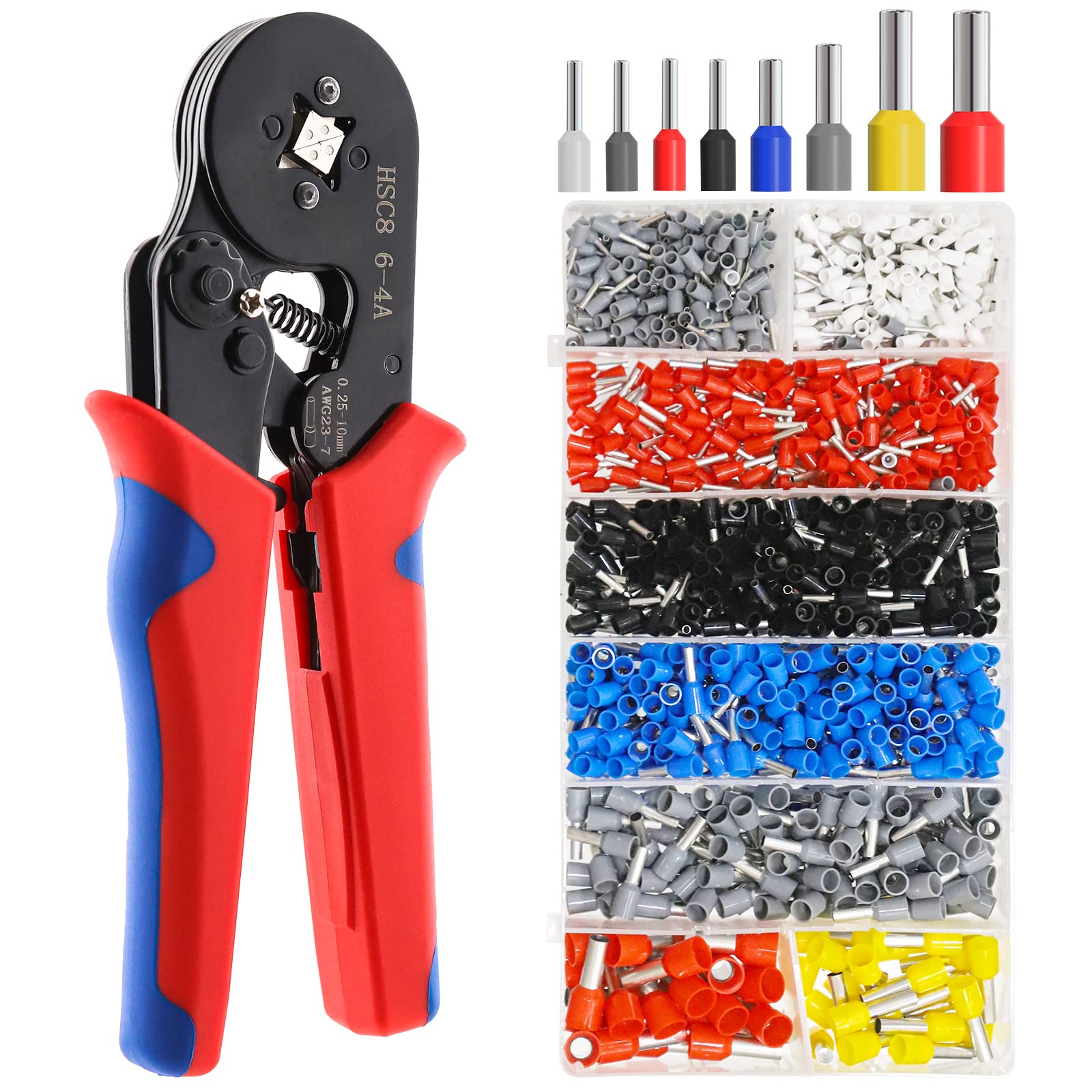 Pince à sertir avec 1200 cosses de câble,jeu de cosses de câble, pince à cosses de câble avec ...
