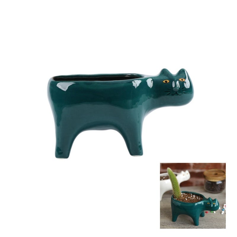 Pot de plante mignonne, pot de bonsaï, planteur de chat en céramique ...