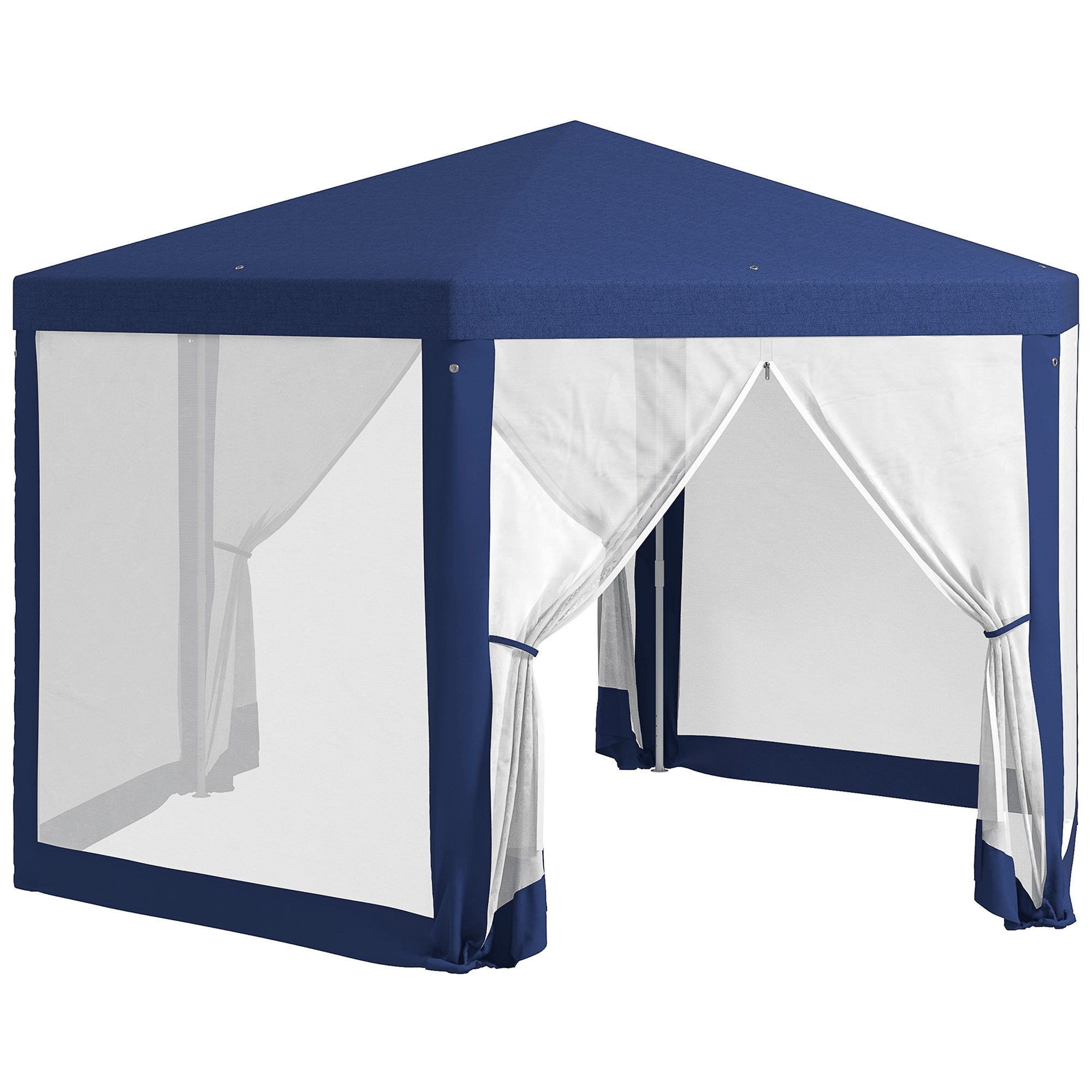 Tenda dobrável,4x3m Hexagonal Impermeable, Mosquitera, 6 Paneles, Azul ...