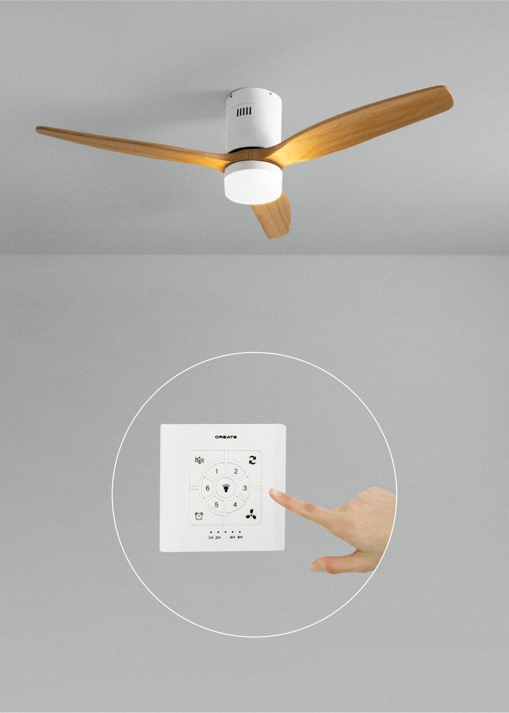 WIND CALM NATURAL WOOD - Función Verano/Invierno - Ventilador de Techo ...