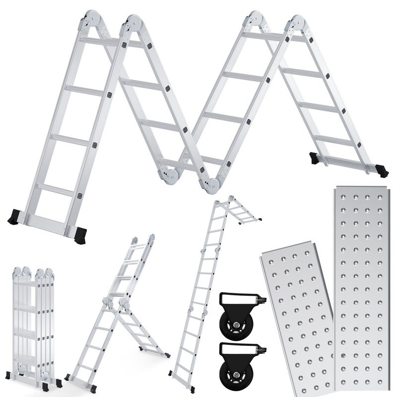 Escalera plegable Escalera multifuncional 4x4 470cm Escalera de apoyo ...