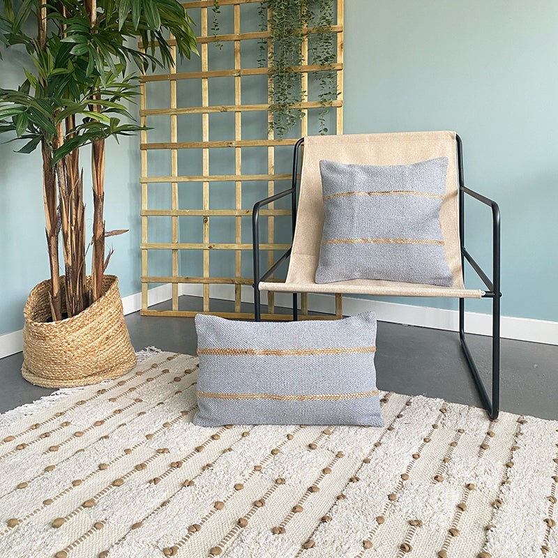 Housse de Coussin en Coton et Jute Tasunka 30x50 30x50 Gris | Leroy Merlin