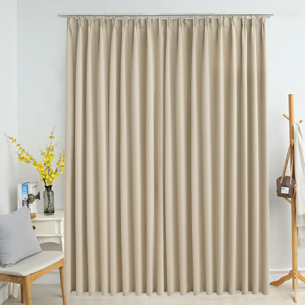Maison Exclusive - Cortina opaca con ganchos beige 290x245 cm | Leroy ...