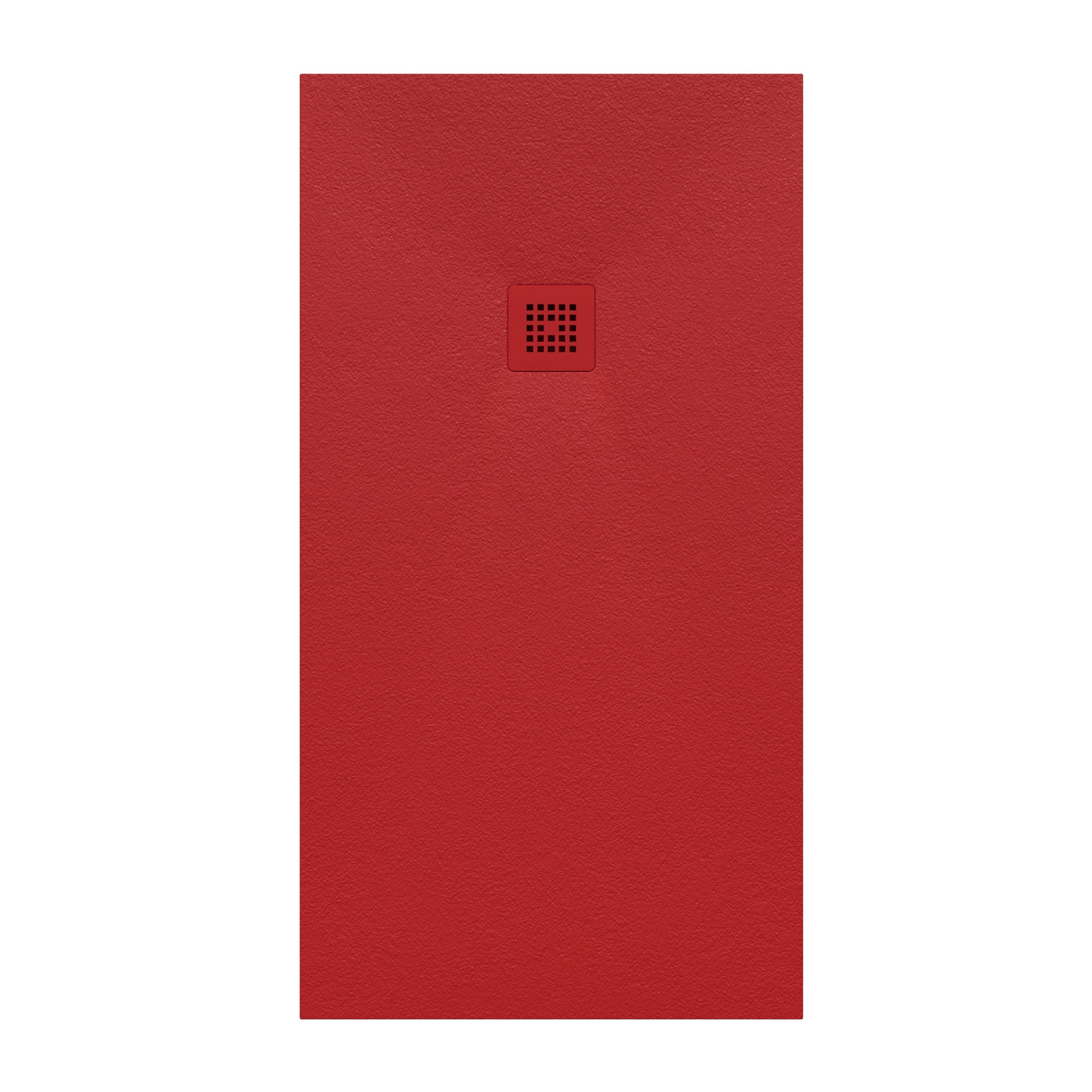 Plato ducha resina CLOE Rojo Tráfico RAL 3020 con textura pizarra ...